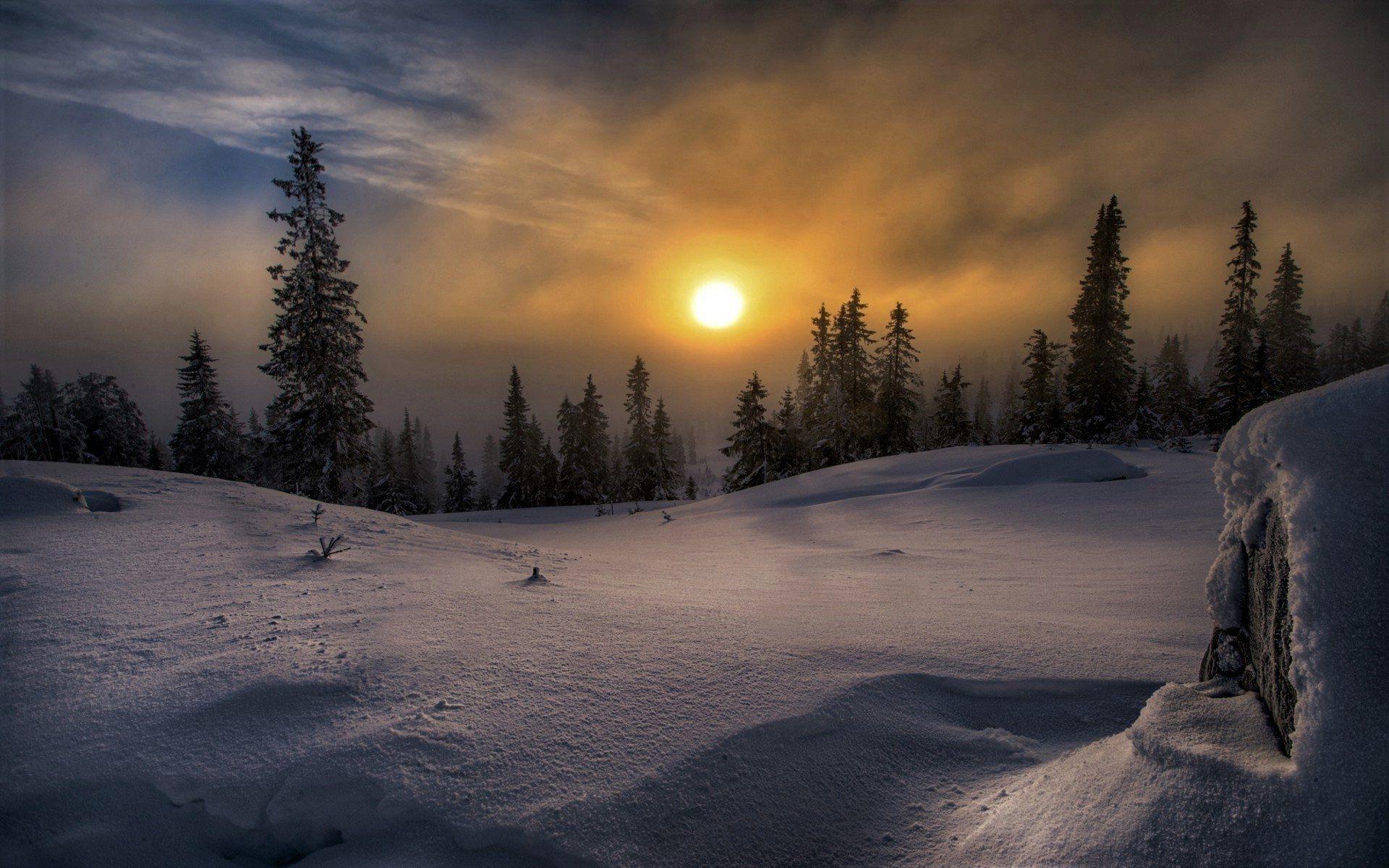 Winter Sunset Desktop Wallpapers - Top Free Winter Sunset Desktop ...