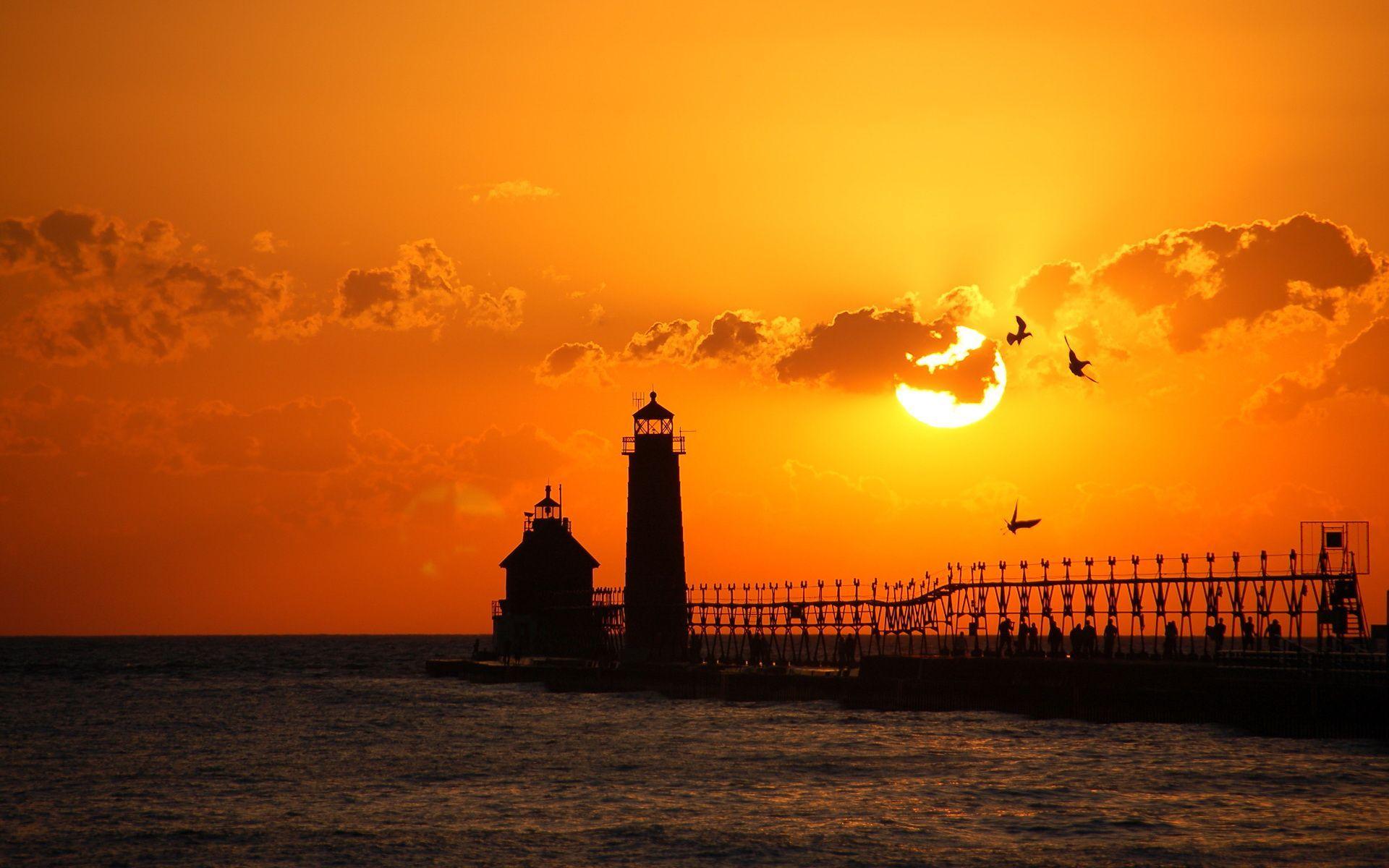 Summer Sunset Lighthouse Desktop Wallpapers - Top Free Summer Sunset ...