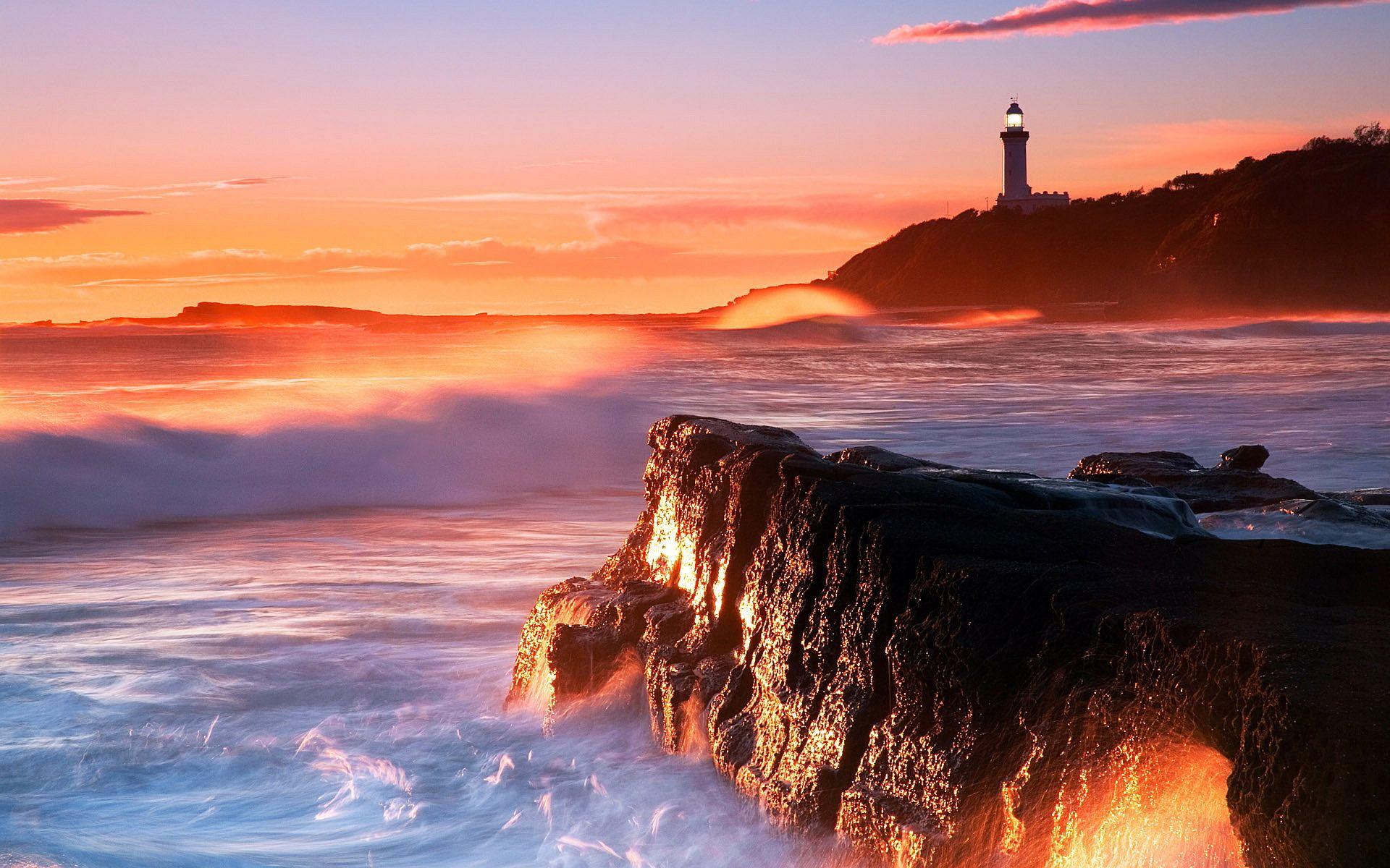 Summer Sunset Lighthouse Desktop Wallpapers - Top Free Summer Sunset ...