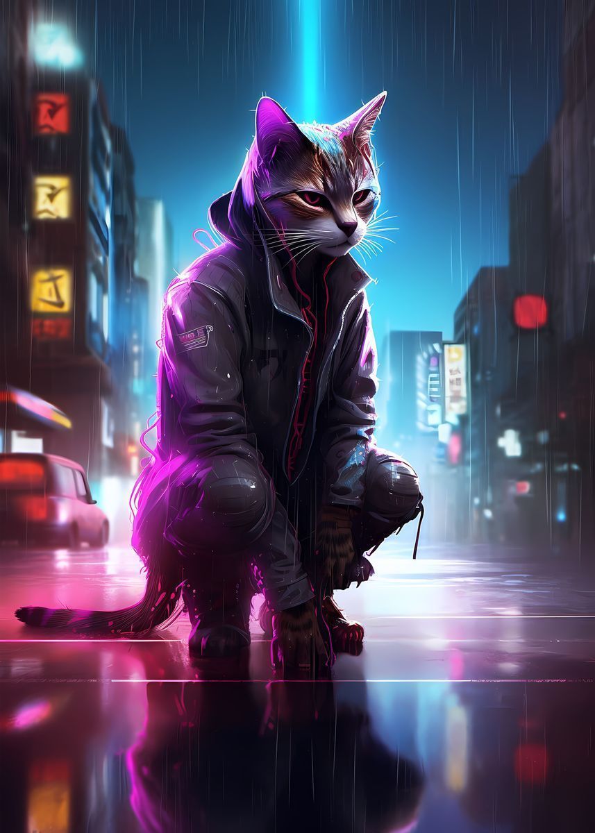 Cyberpunk Cat Wallpapers - Top Free Cyberpunk Cat Backgrounds ...