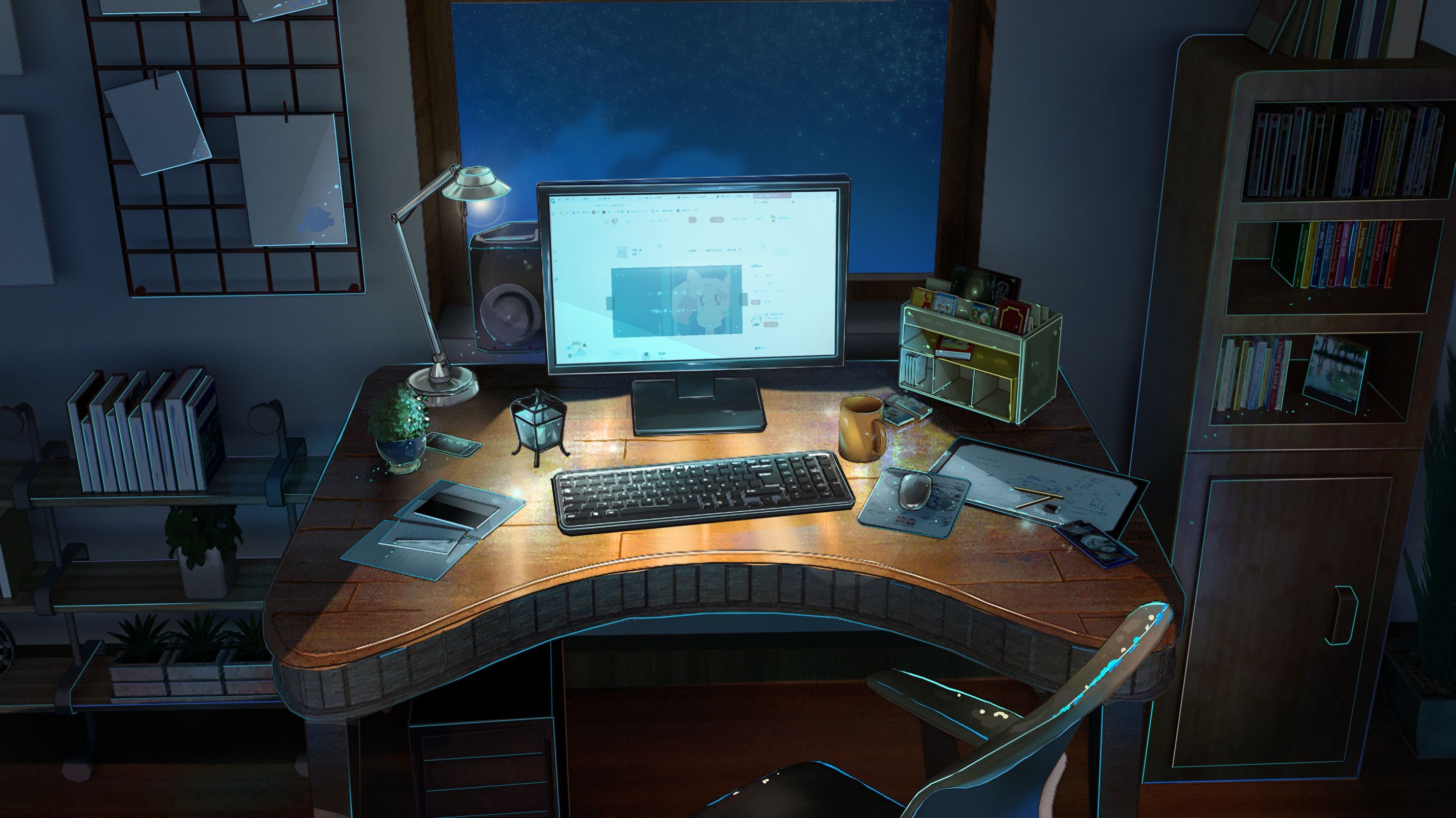 Anime Room Night Wallpapers - Top Free Anime Room Night Backgrounds ...