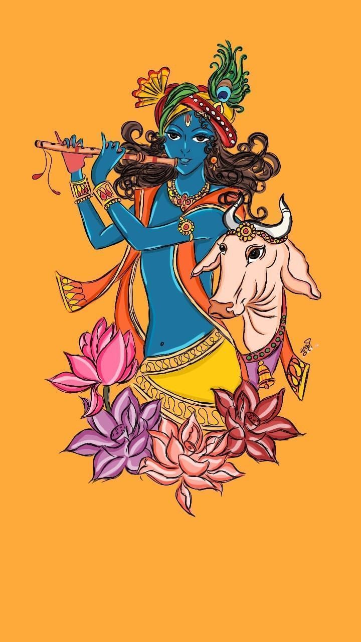 Krishna Drawing Wallpapers - Top Free Krishna Drawing Backgrounds ...