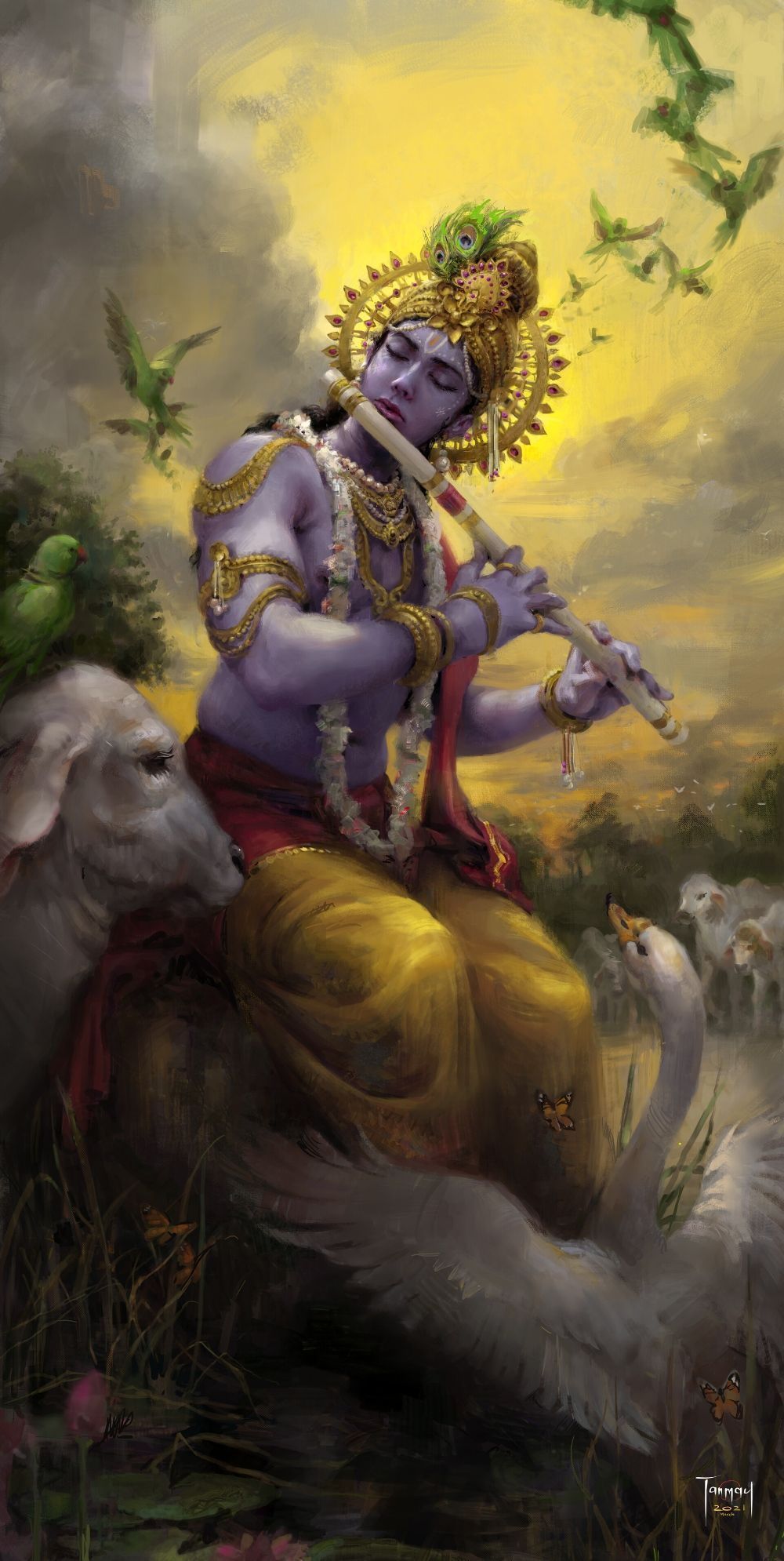 Lord Krishna Anime Wallpapers - Top Free Lord Krishna Anime Backgrounds ...