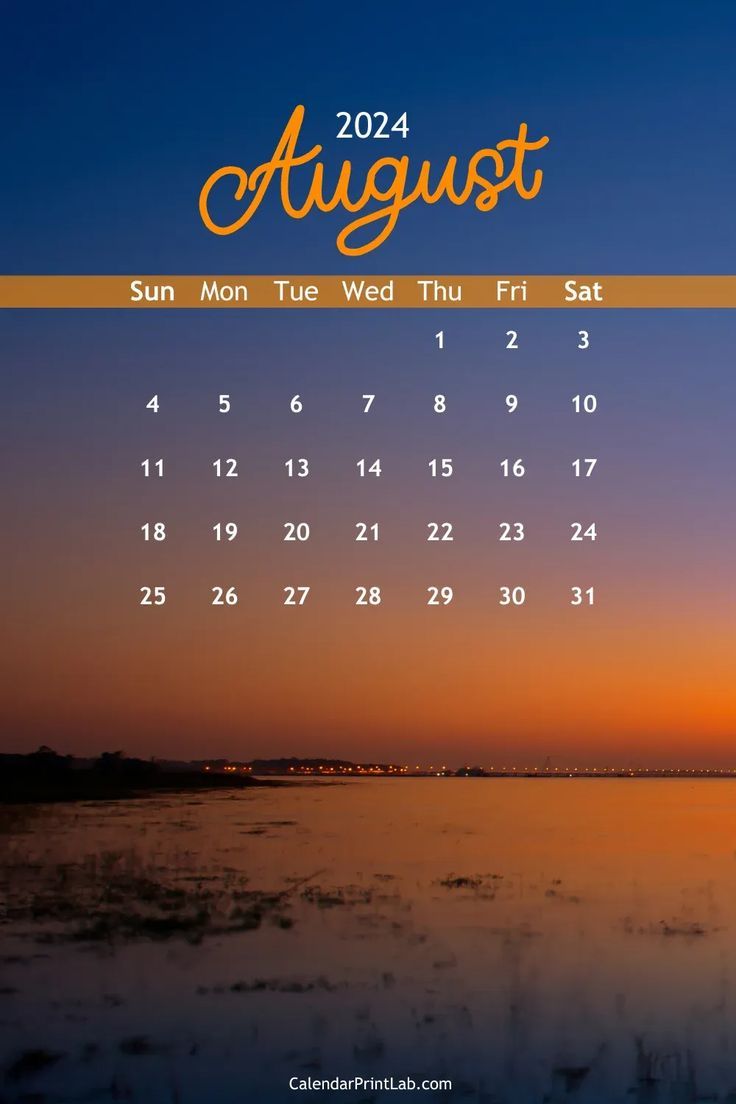 August 2024 Calendar Wallpapers - Top Free August 2024 Calendar ...