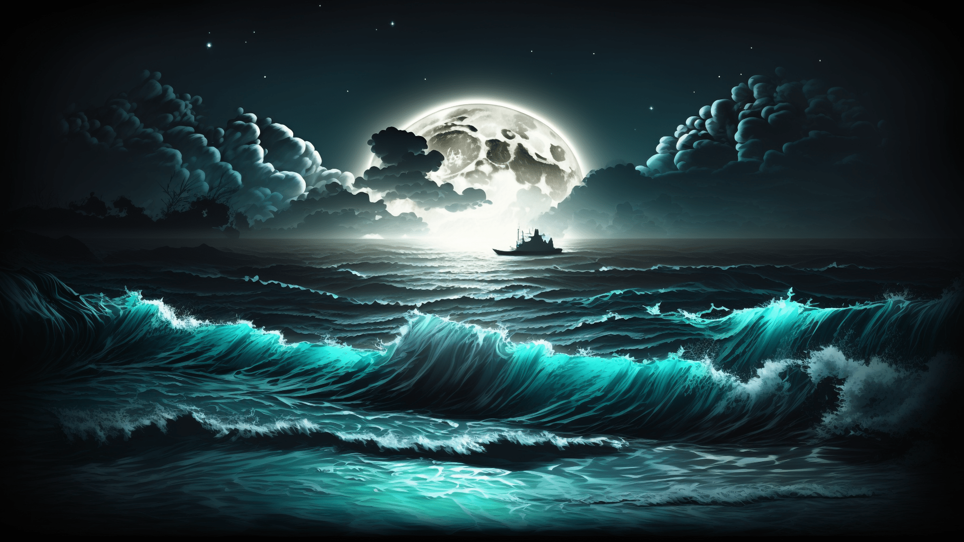 Moon and Ocean Wallpapers - Top Free Moon and Ocean Backgrounds ...