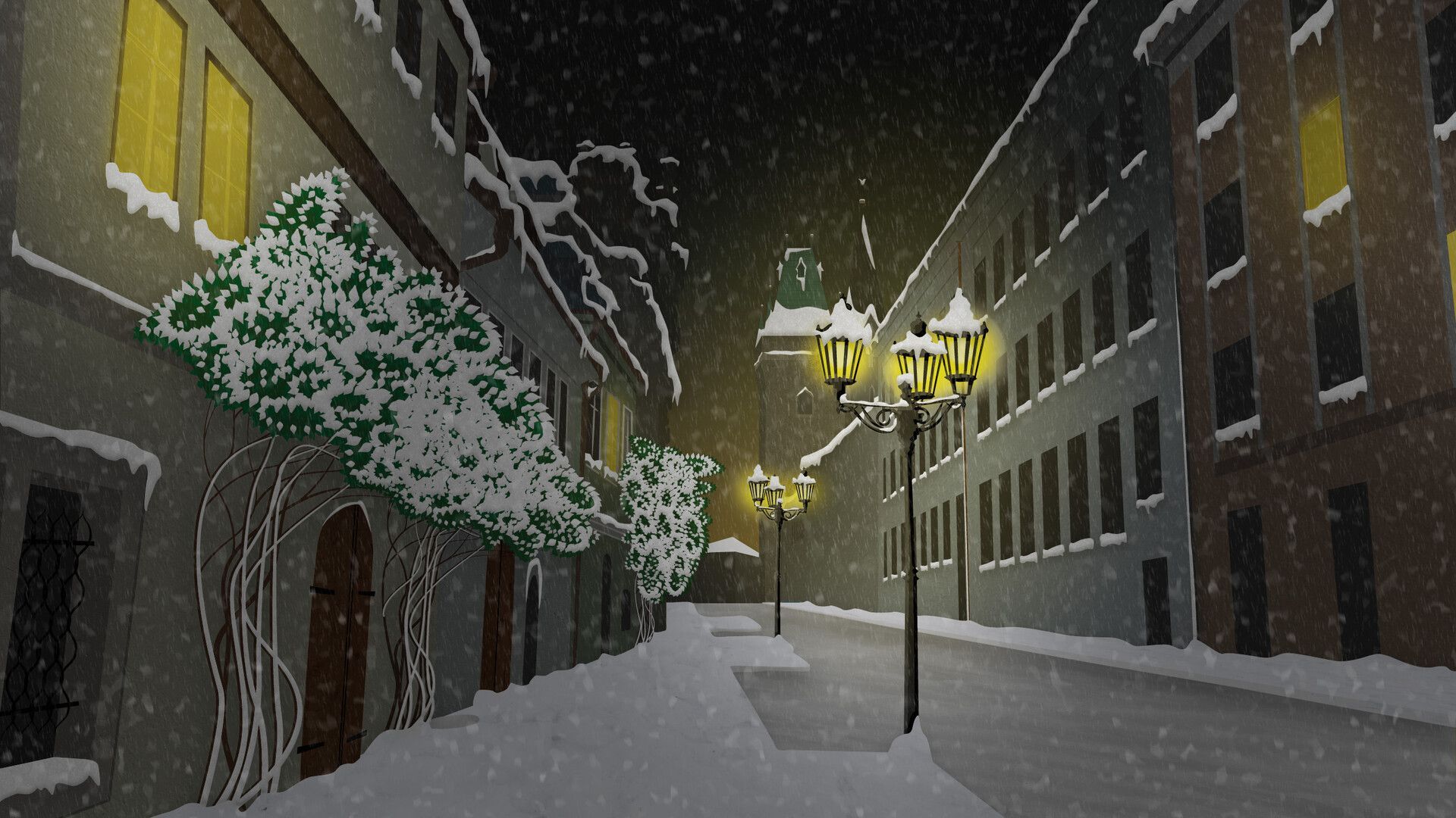 Snowy Street Wallpapers - Top Free Snowy Street Backgrounds ...