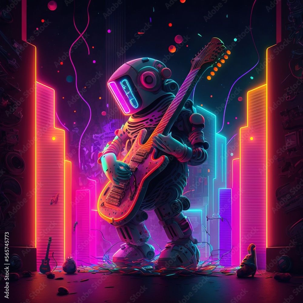 Neon Robot Wallpapers - Top Free Neon Robot Backgrounds - WallpaperAccess