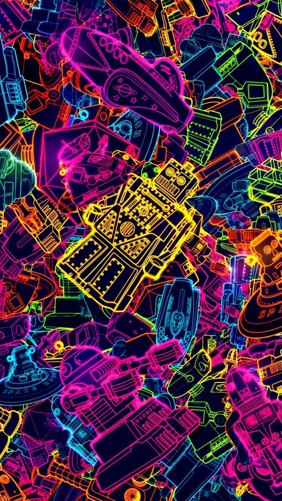 Neon Robot Wallpapers - Top Free Neon Robot Backgrounds - WallpaperAccess