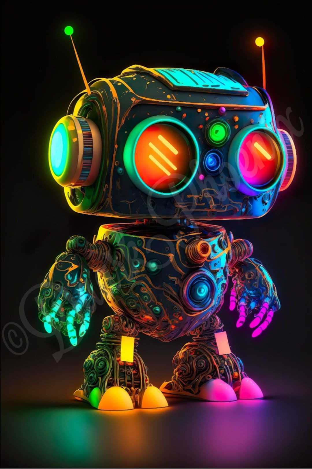 Neon Robot Wallpapers - Top Free Neon Robot Backgrounds - WallpaperAccess