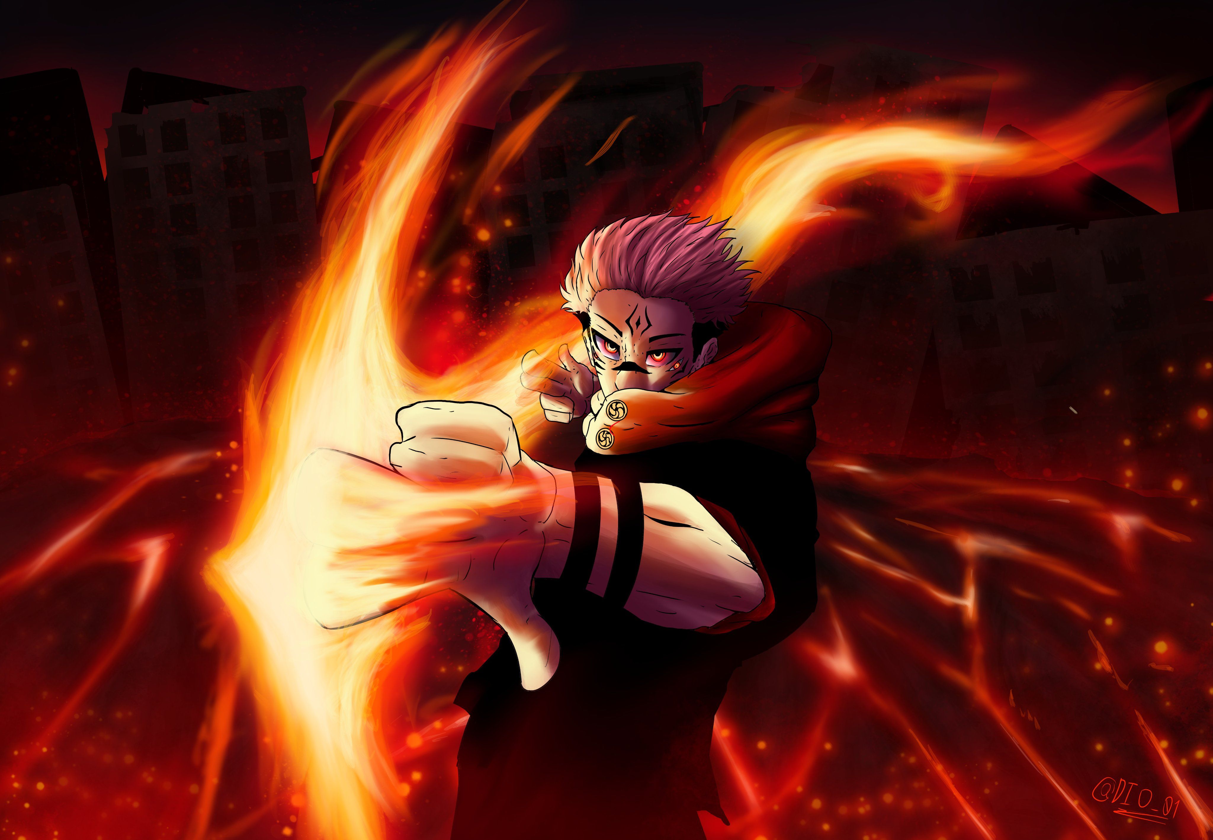 Sukuna Fire Wallpapers - Top Free Sukuna Fire Backgrounds - WallpaperAccess