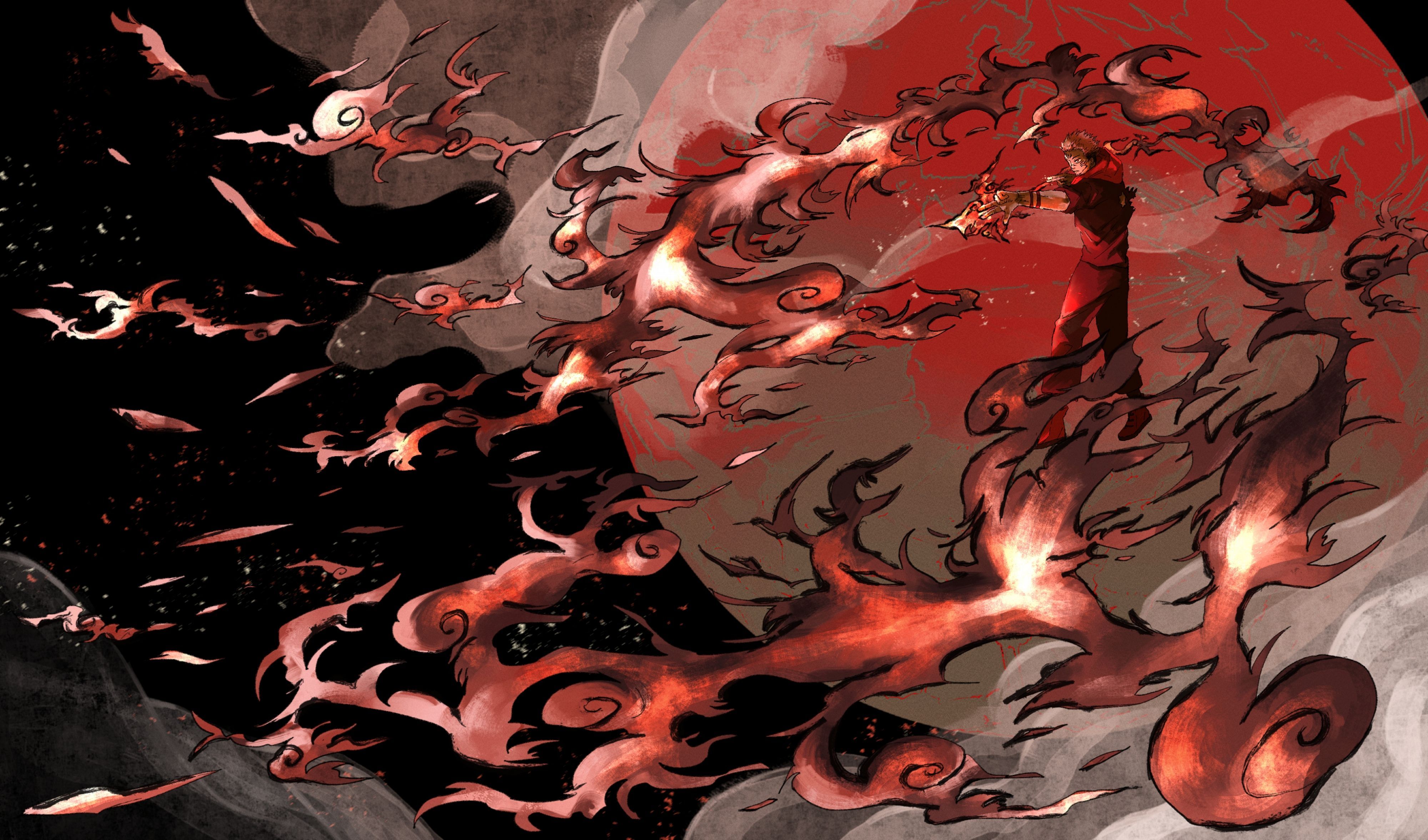 Sukuna Fire Wallpapers - Top Free Sukuna Fire Backgrounds - WallpaperAccess