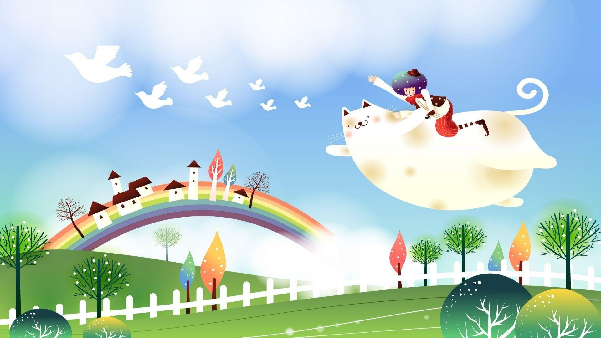 Cartoon Rainbow Wallpapers - Top Free Cartoon Rainbow Backgrounds ...