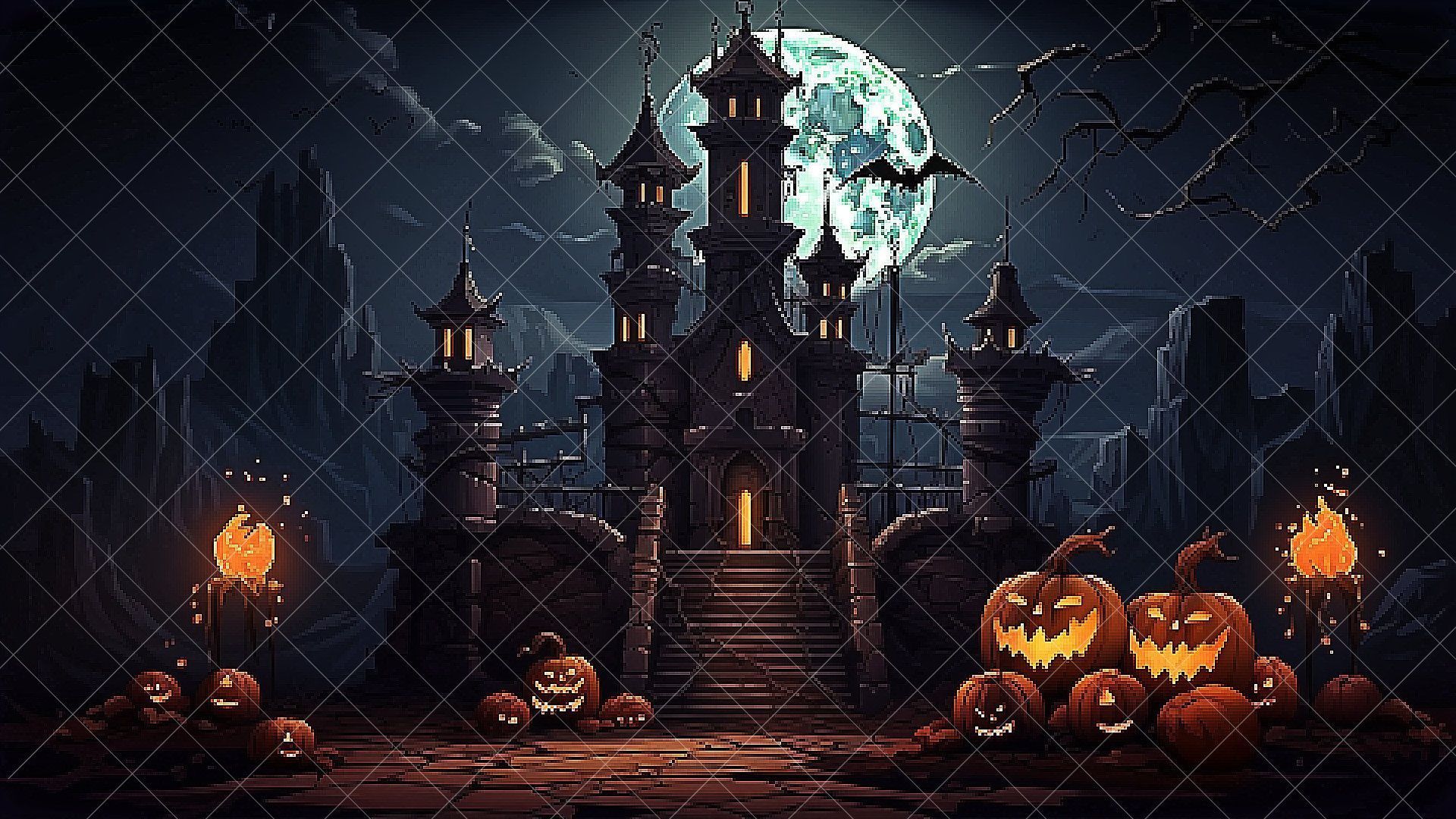 Pixel Halloween Wallpapers - Top Free Pixel Halloween Backgrounds ...