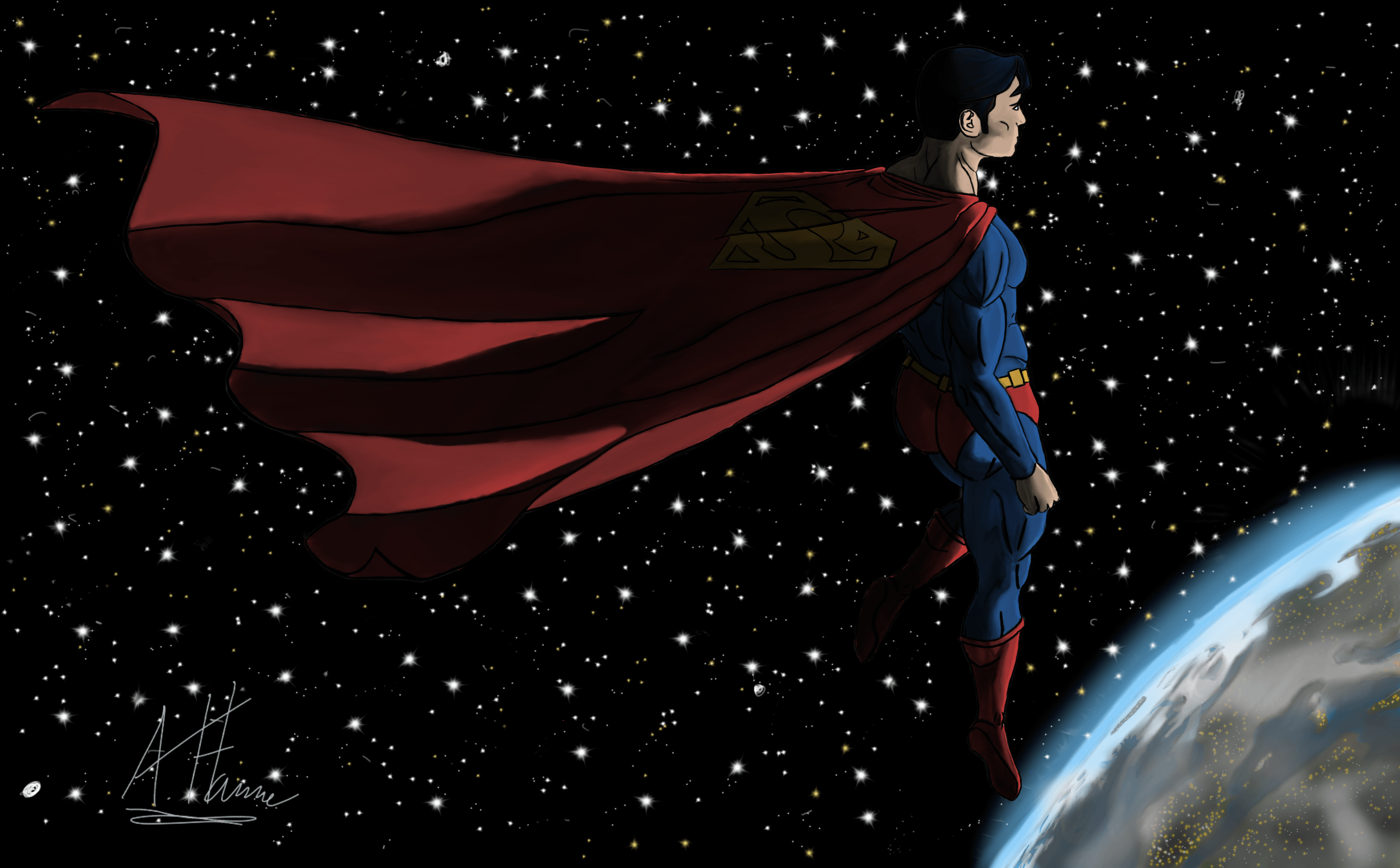 Superman In Space Wallpapers - Top Free Superman In Space Backgrounds - WallpaperAccess
