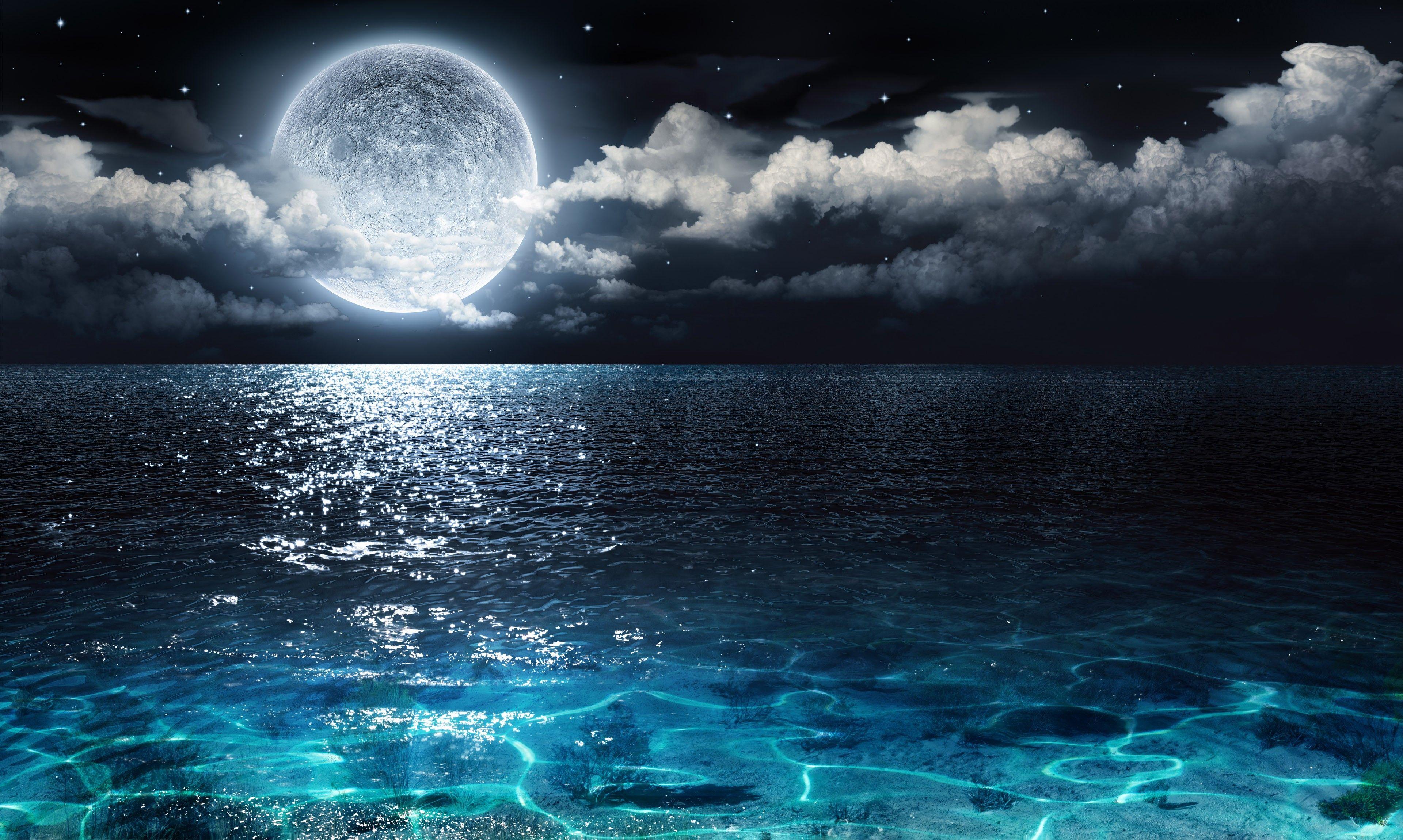 Moon Sky Wallpapers - Top Free Moon Sky Backgrounds - WallpaperAccess