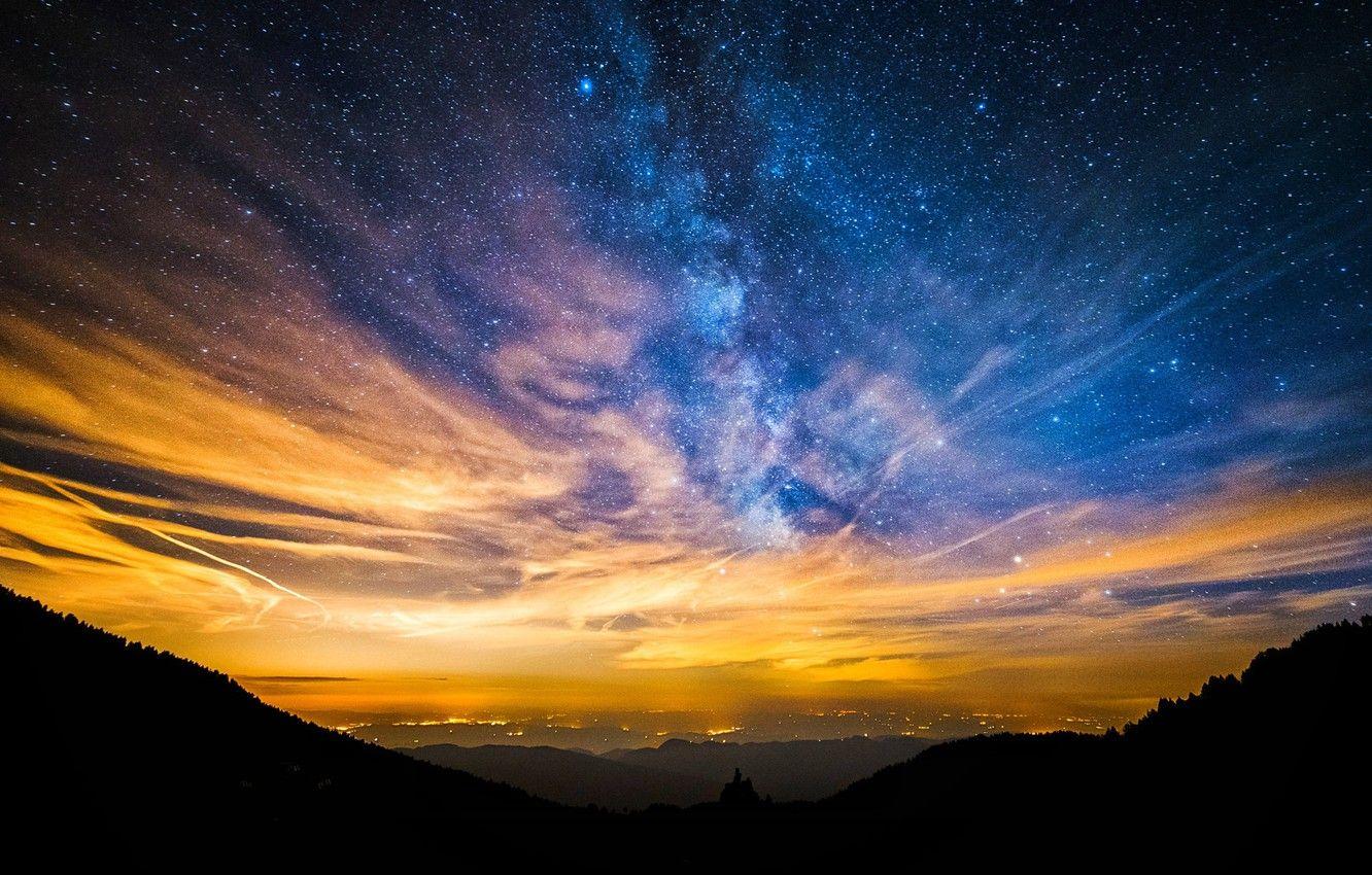 Evening Sky Stars Wallpapers Top Free Evening Sky Stars Backgrounds Wallpaperaccess