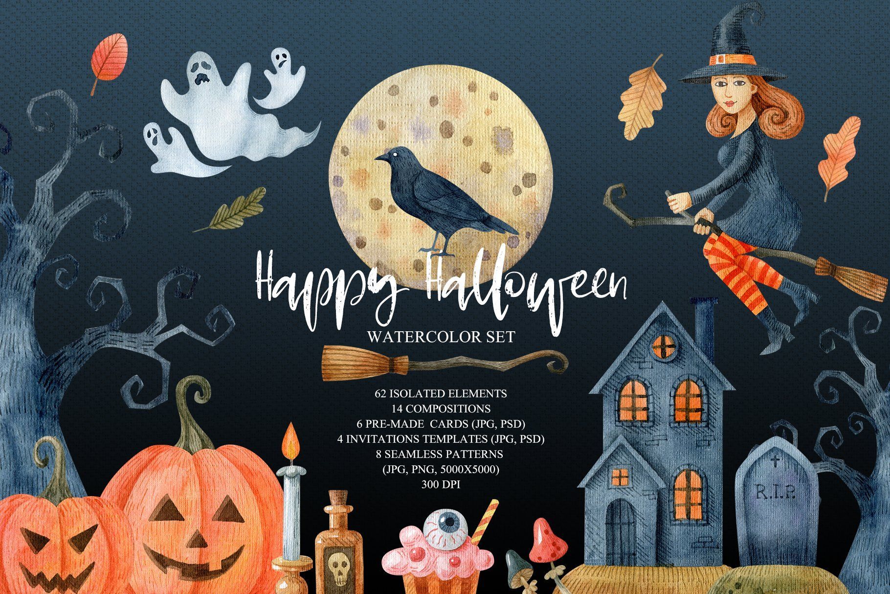 Watercolor Halloween Wallpapers - Top Free Watercolor Halloween ...