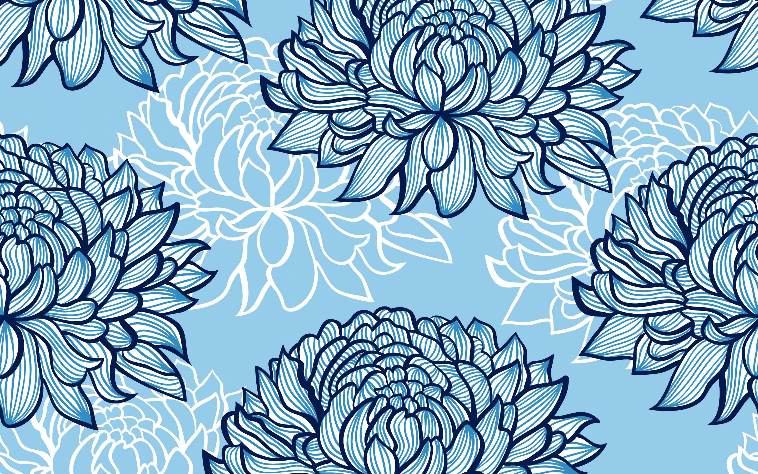 Blue Floral Wallpapers - Top Free Blue Floral Backgrounds - WallpaperAccess