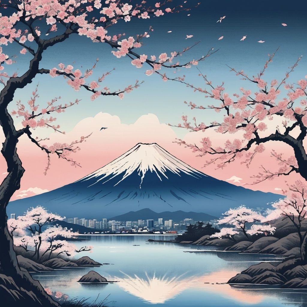 Mount Fuji Art Wallpapers - Top Free Mount Fuji Art Backgrounds - WallpaperAccess