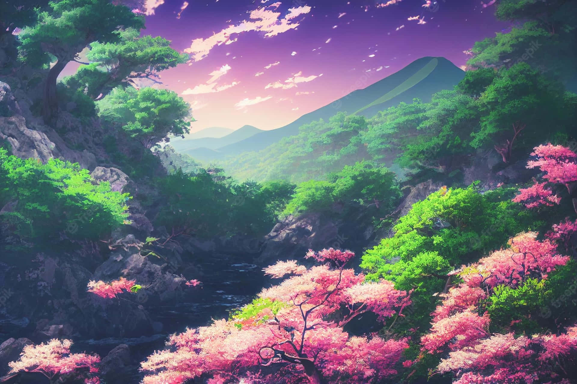 Pink Nature Anime Wallpapers - Top Free Pink Nature Anime Backgrounds ...