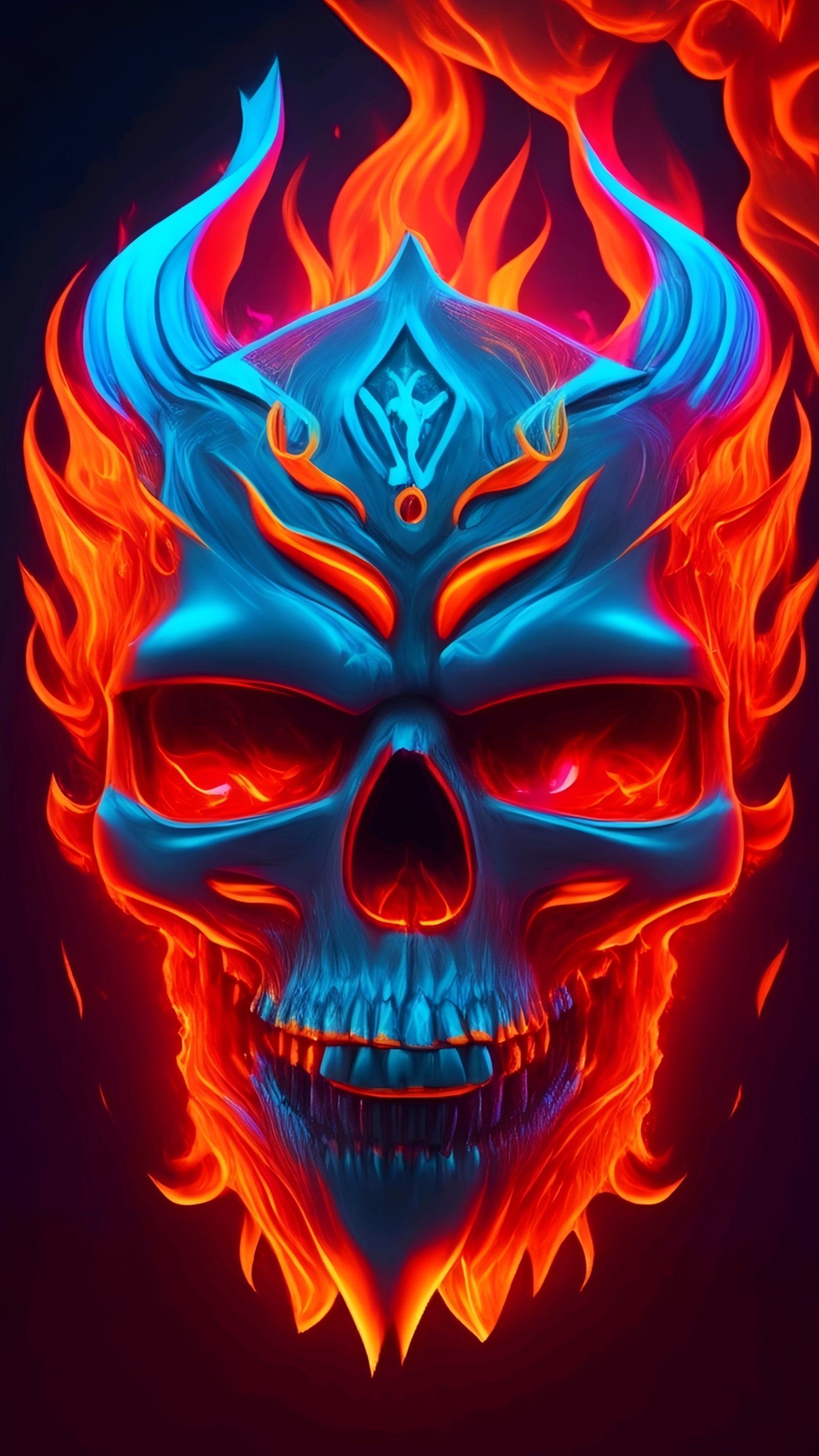 Skull Fire Wallpapers - Top Free Skull Fire Backgrounds - WallpaperAccess