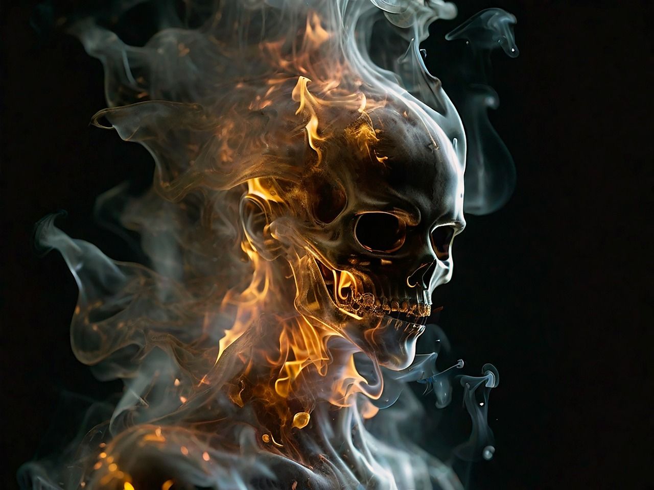 Skull Fire Wallpapers - Top Free Skull Fire Backgrounds - WallpaperAccess