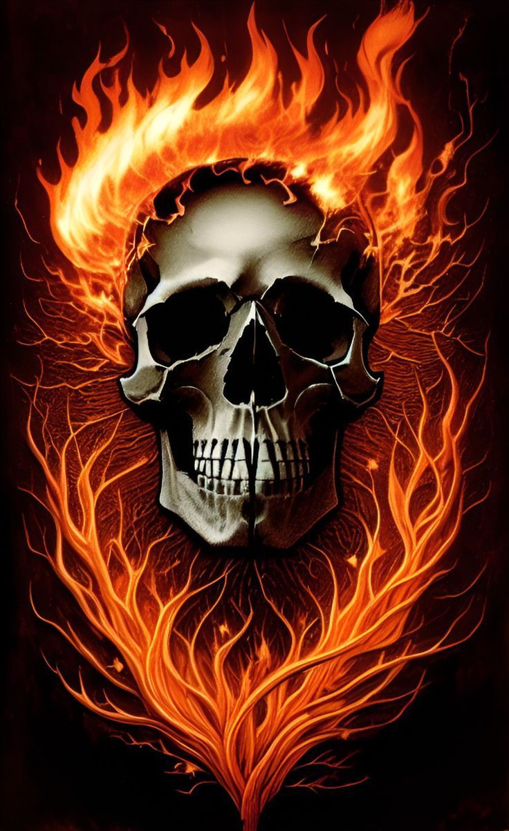 Skull Fire Wallpapers - Top Free Skull Fire Backgrounds - WallpaperAccess