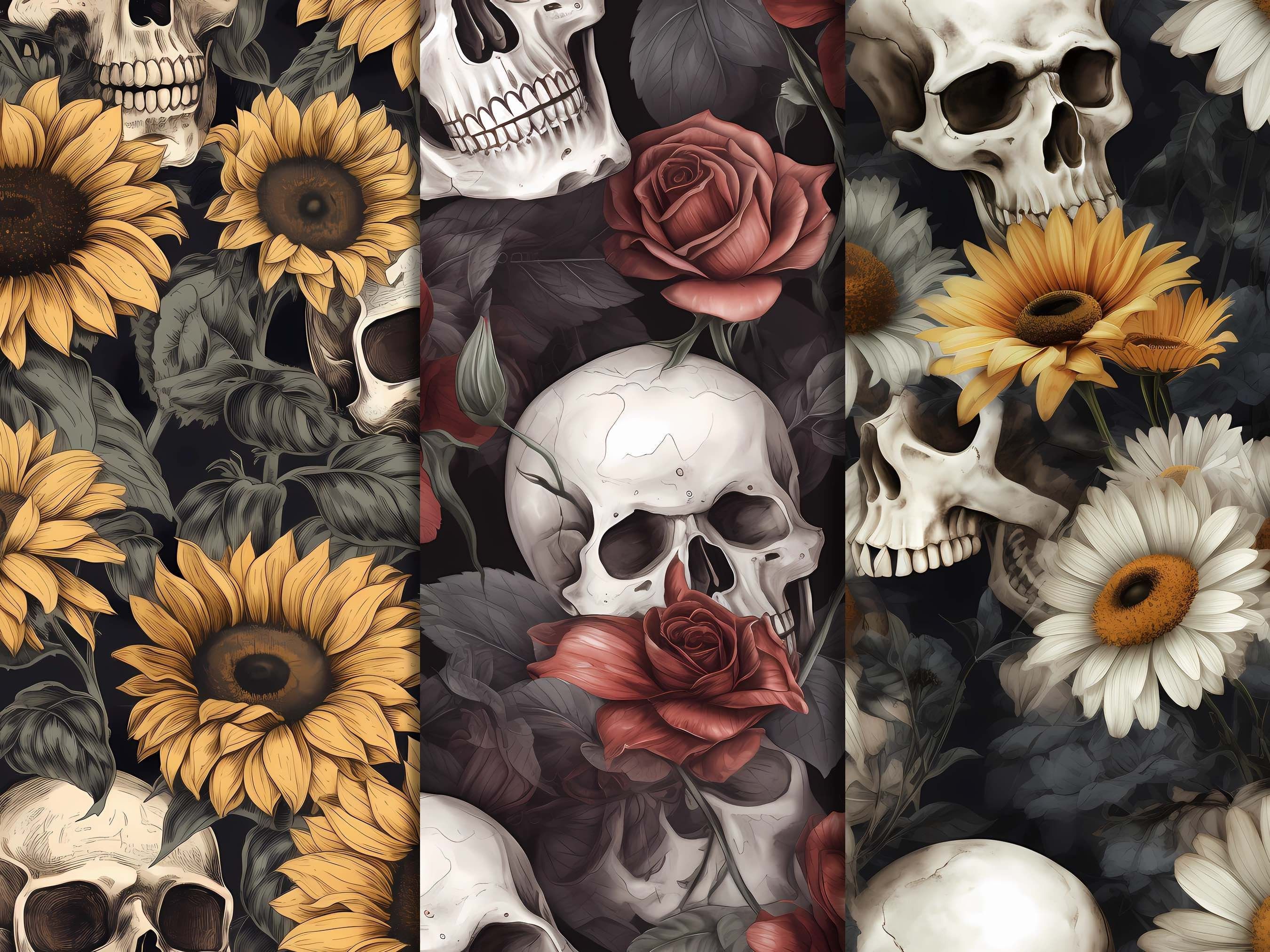 Skull Flowers Wallpapers - Top Free Skull Flowers Backgrounds ...