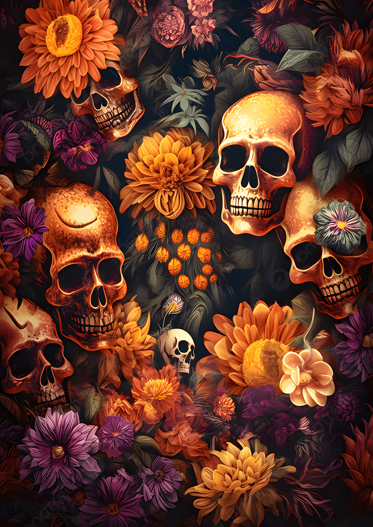 Skull Flowers Wallpapers - Top Free Skull Flowers Backgrounds ...