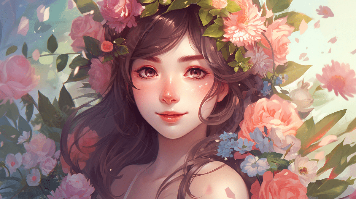 Girl With Flowers Wallpapers - Top Free Girl With Flowers Backgrounds ...