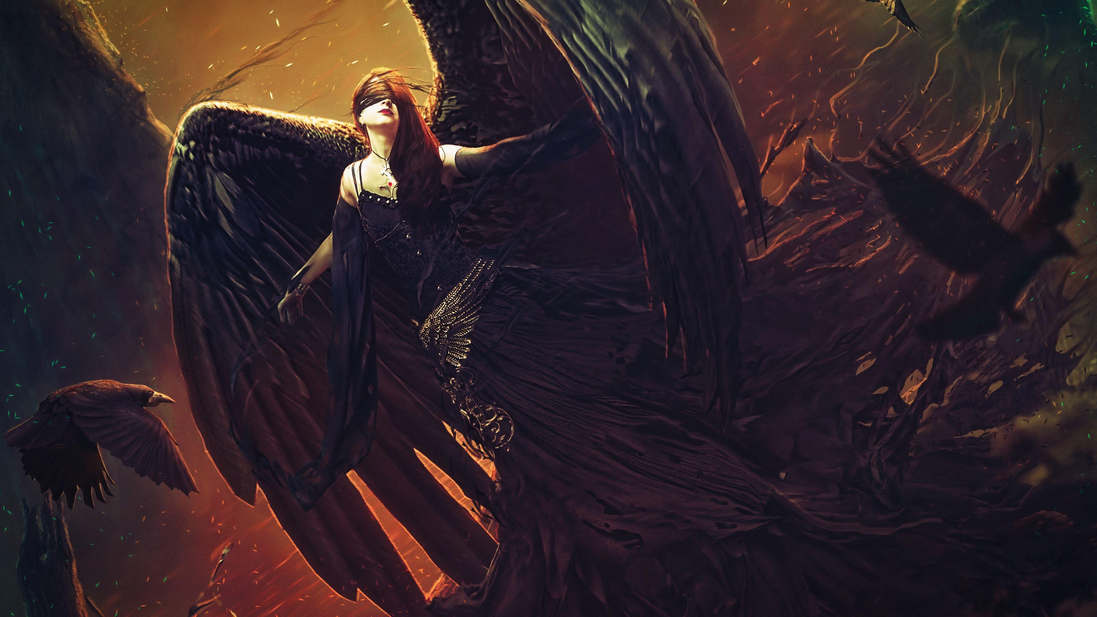Black Angel Wallpapers - Top Free Black Angel Backgrounds - WallpaperAccess