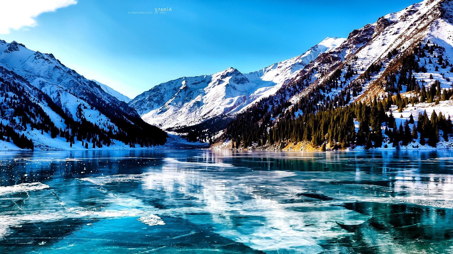 Snow Mountain Lake Wallpapers - Top Free Snow Mountain Lake Backgrounds ...