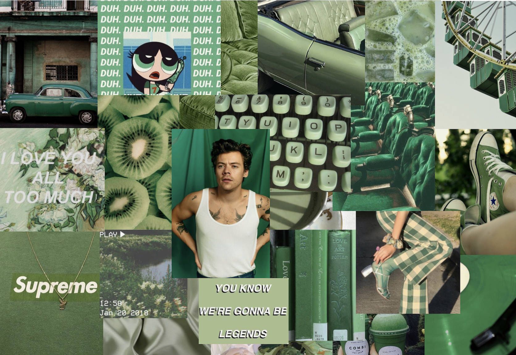 Green Collage Desktop Wallpapers - Top Free Green Collage Desktop ...