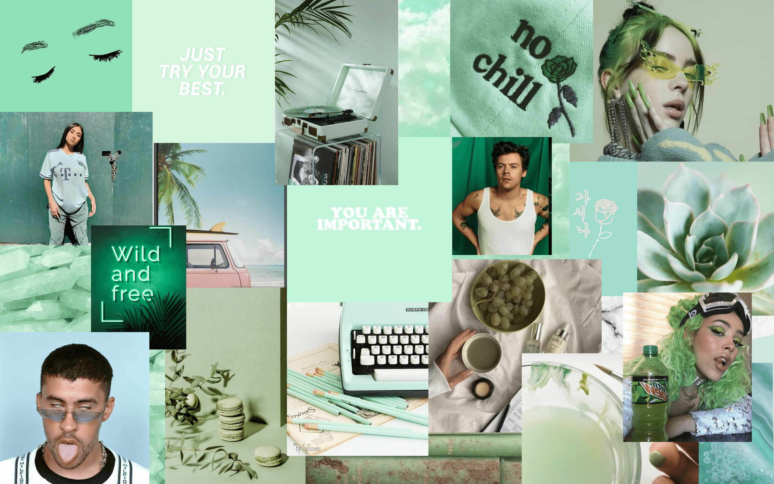 Green Collage Desktop Wallpapers - Top Free Green Collage Desktop ...