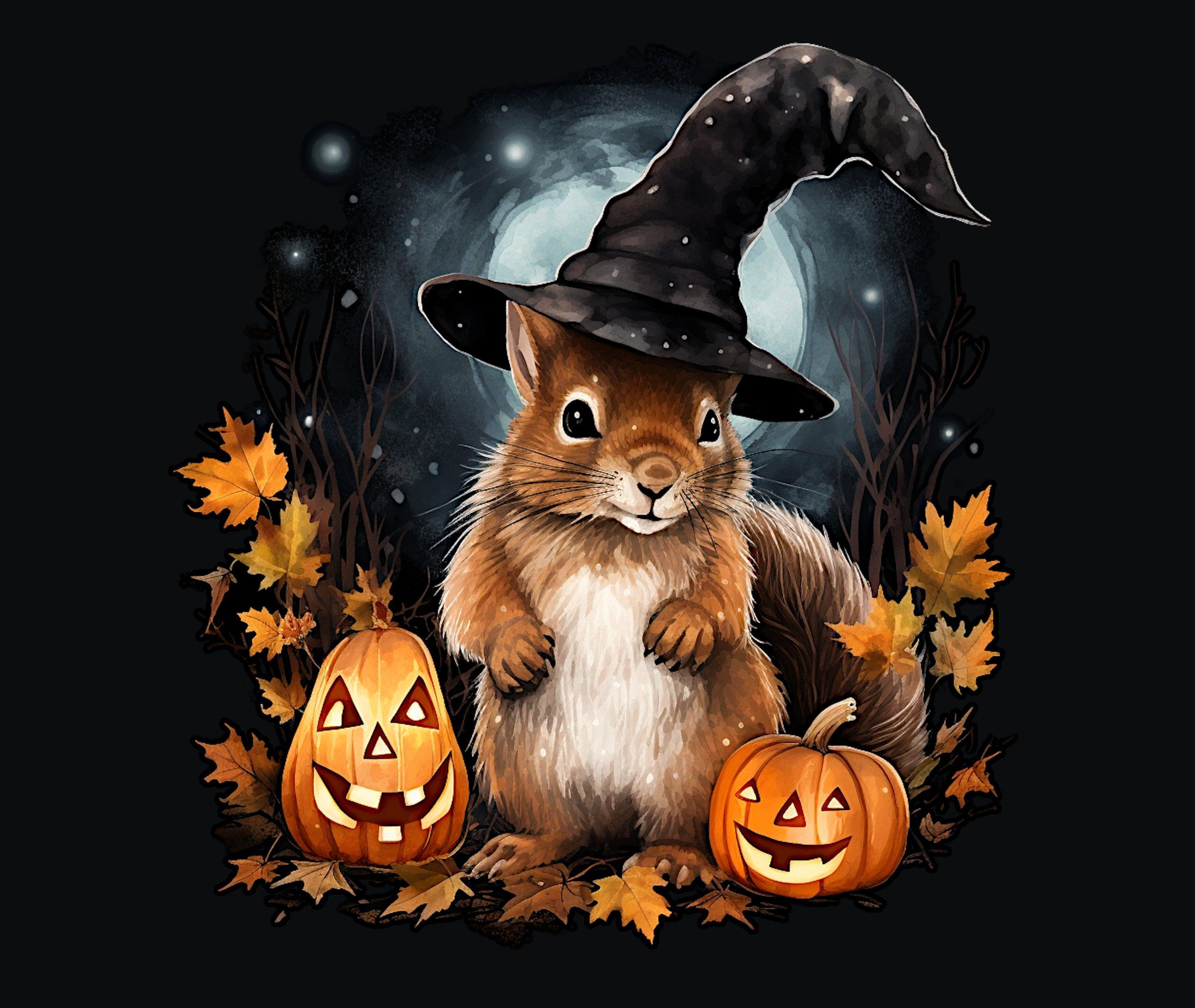 Squirrel Halloween Wallpapers - Top Free Squirrel Halloween Backgrounds ...