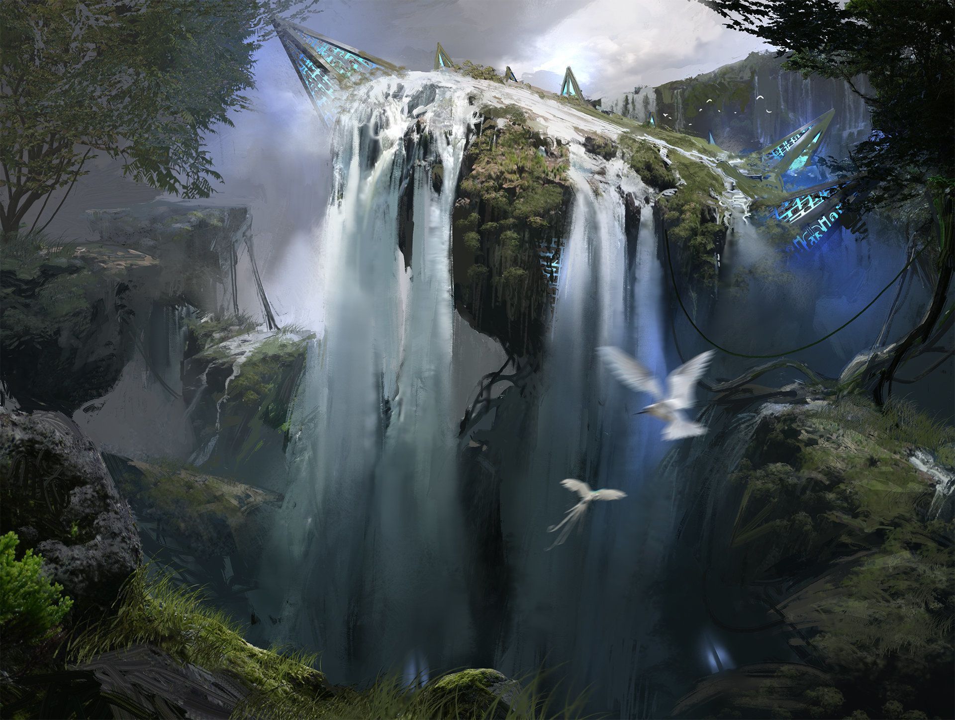 Fantasy Waterfall Wallpapers - Top Free Fantasy Waterfall Backgrounds ...