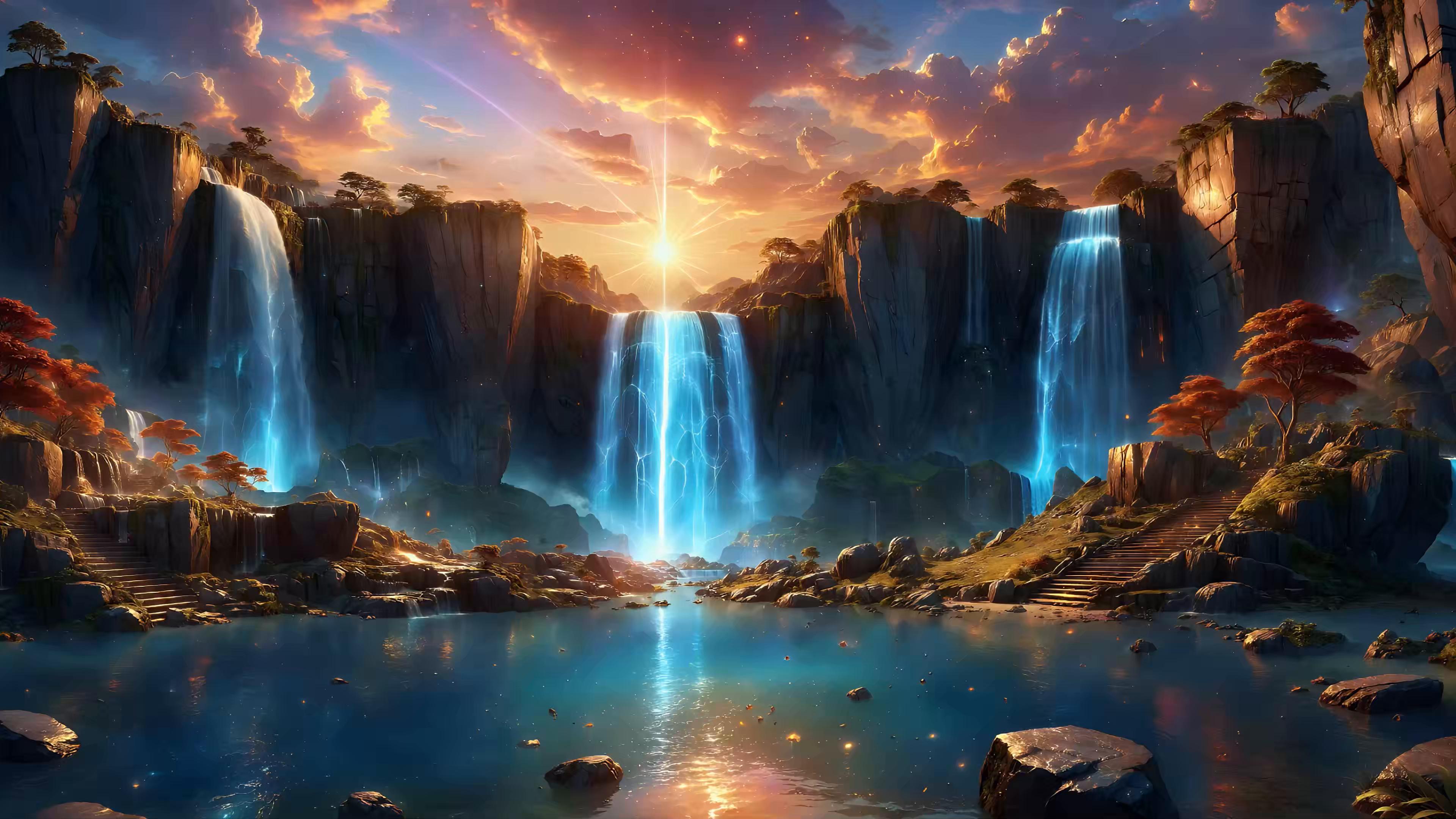 Fantasy Waterfall Wallpapers - Top Free Fantasy Waterfall Backgrounds ...