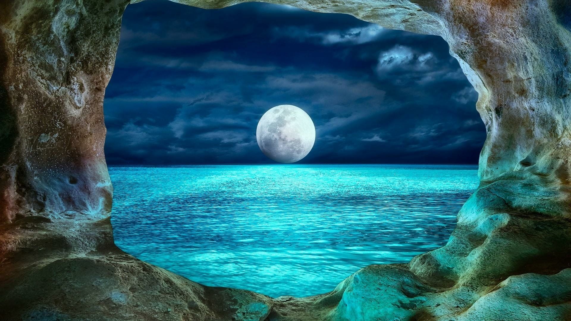Moon and Ocean Wallpapers - Top Free Moon and Ocean Backgrounds ...