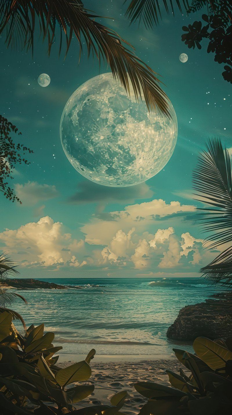 Moon and Ocean Wallpapers - Top Free Moon and Ocean Backgrounds ...