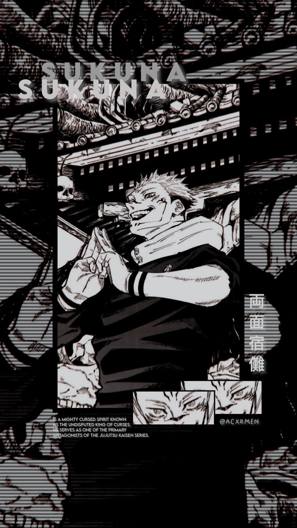 Sukuna Black and White Wallpapers - Top Free Sukuna Black and White Backgrounds - WallpaperAccess