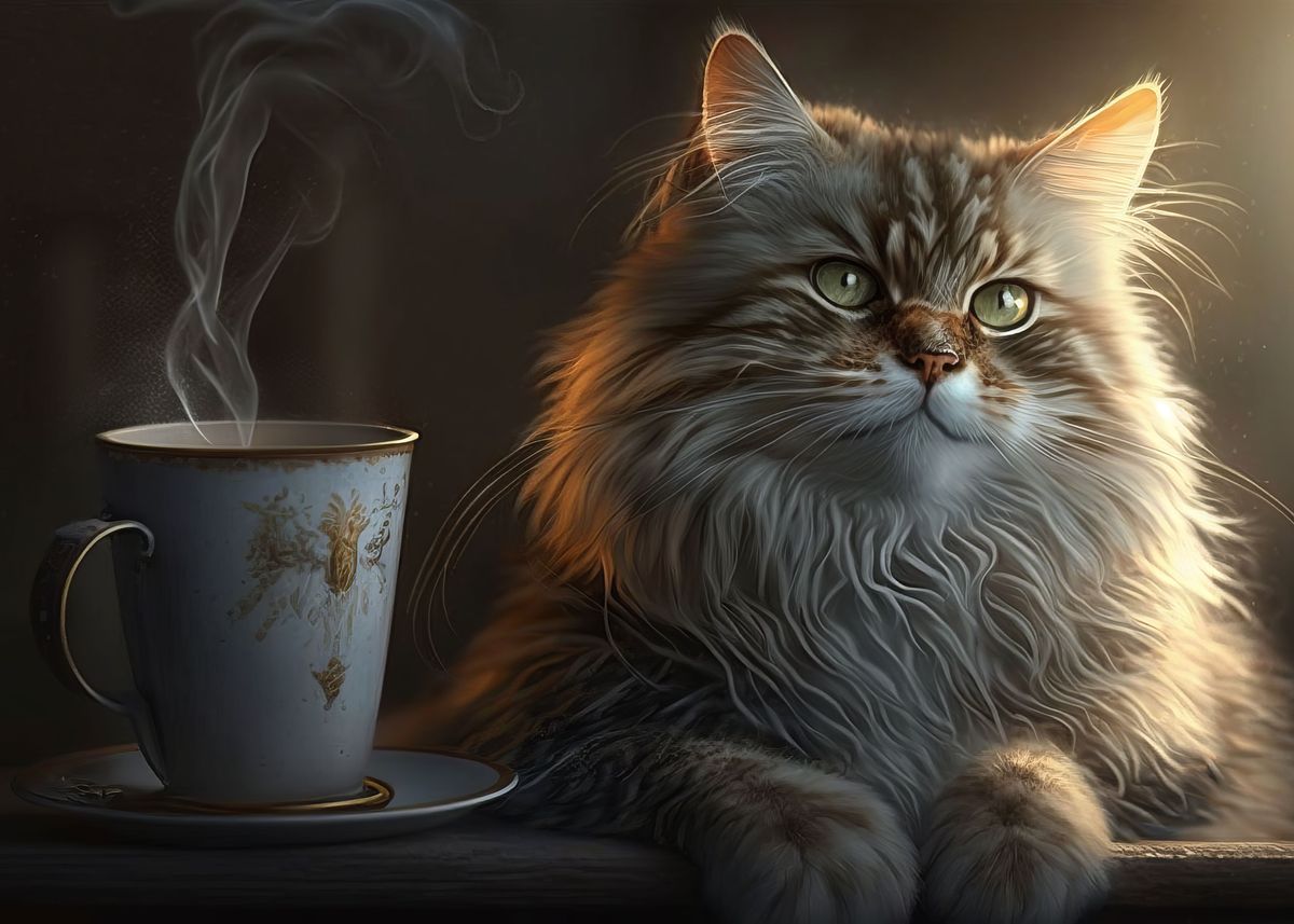 Cat Coffee Wallpapers - Top Free Cat Coffee Backgrounds - WallpaperAccess