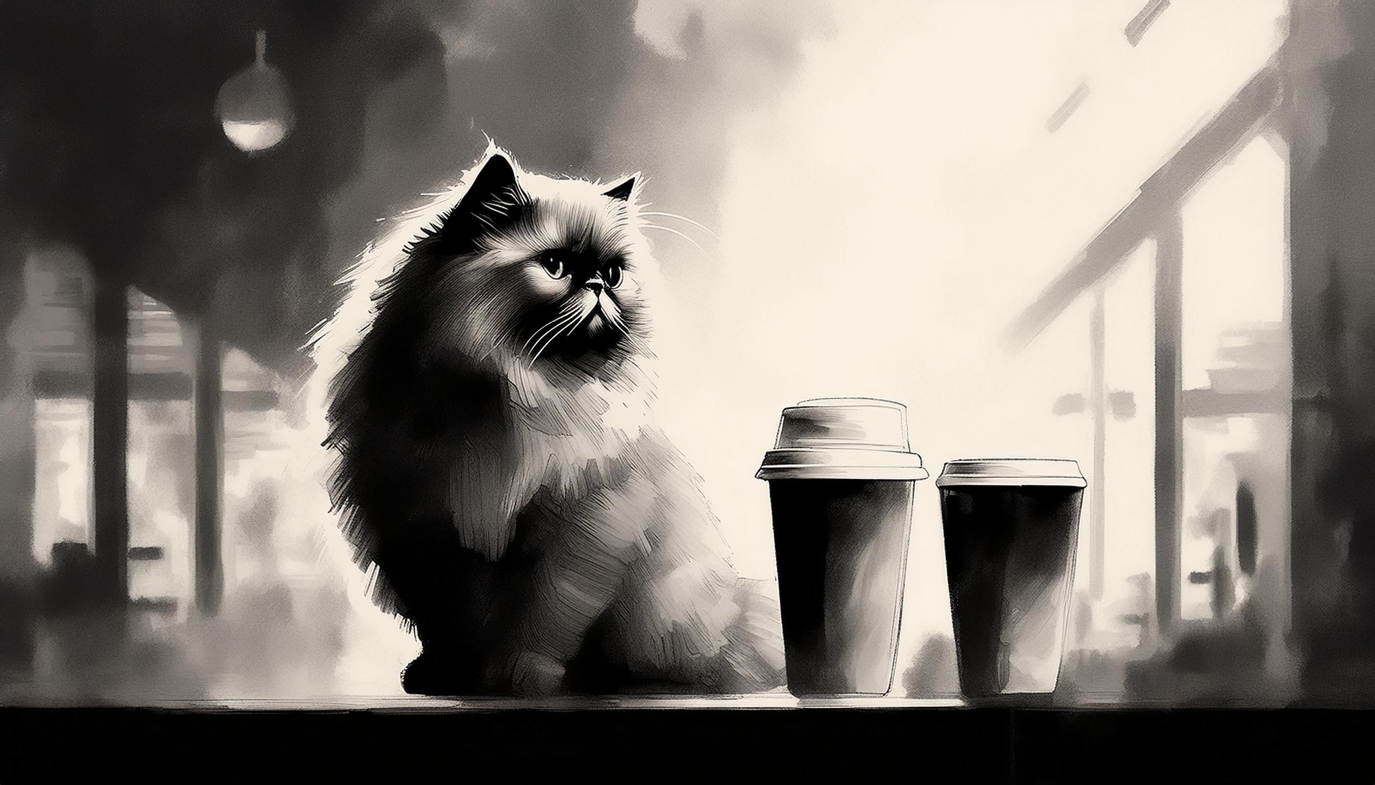 Cat Coffee Wallpapers - Top Free Cat Coffee Backgrounds - WallpaperAccess