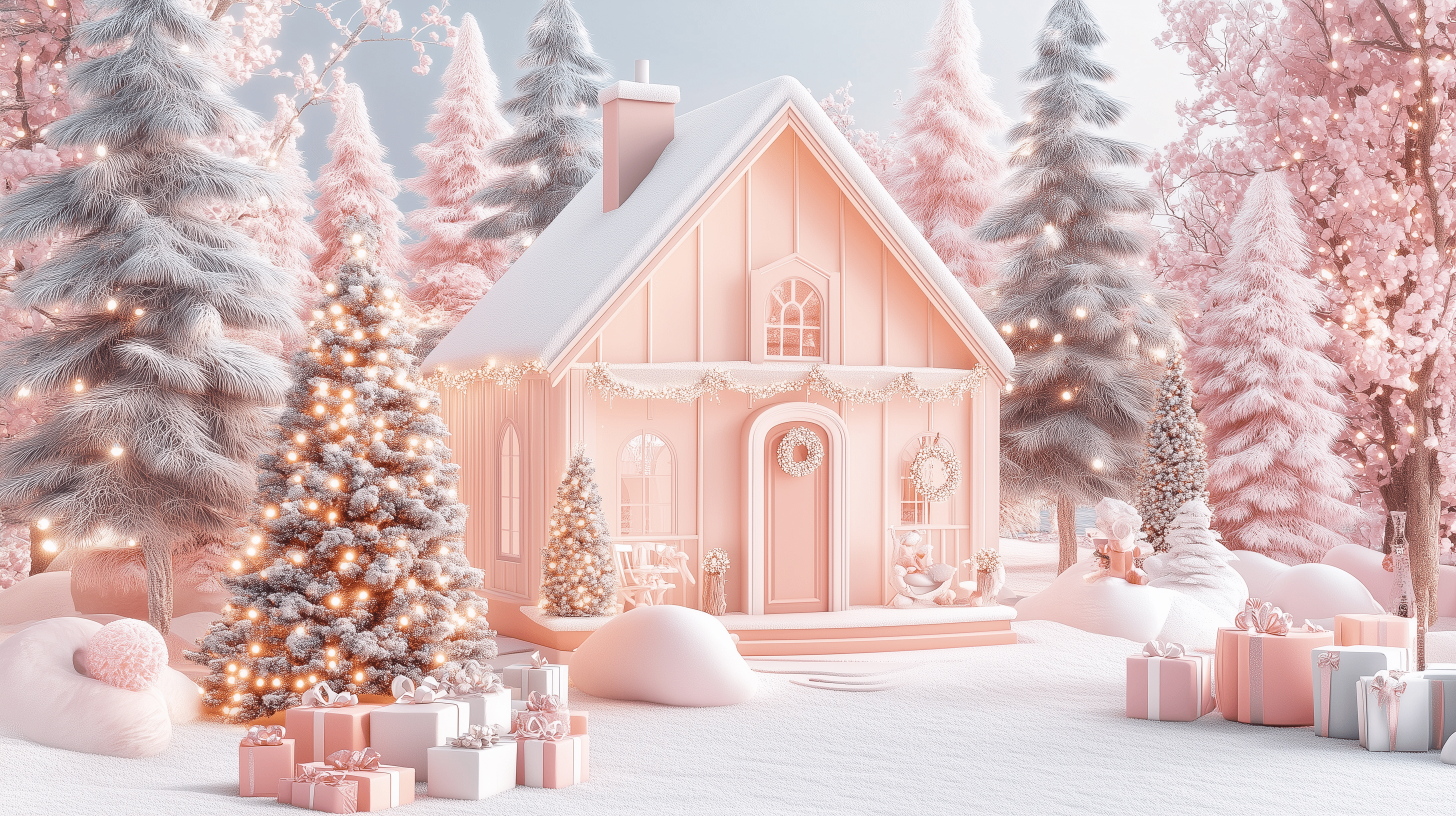 Pink Christmas Desktop Wallpapers - Top Free Pink Christmas Desktop ...