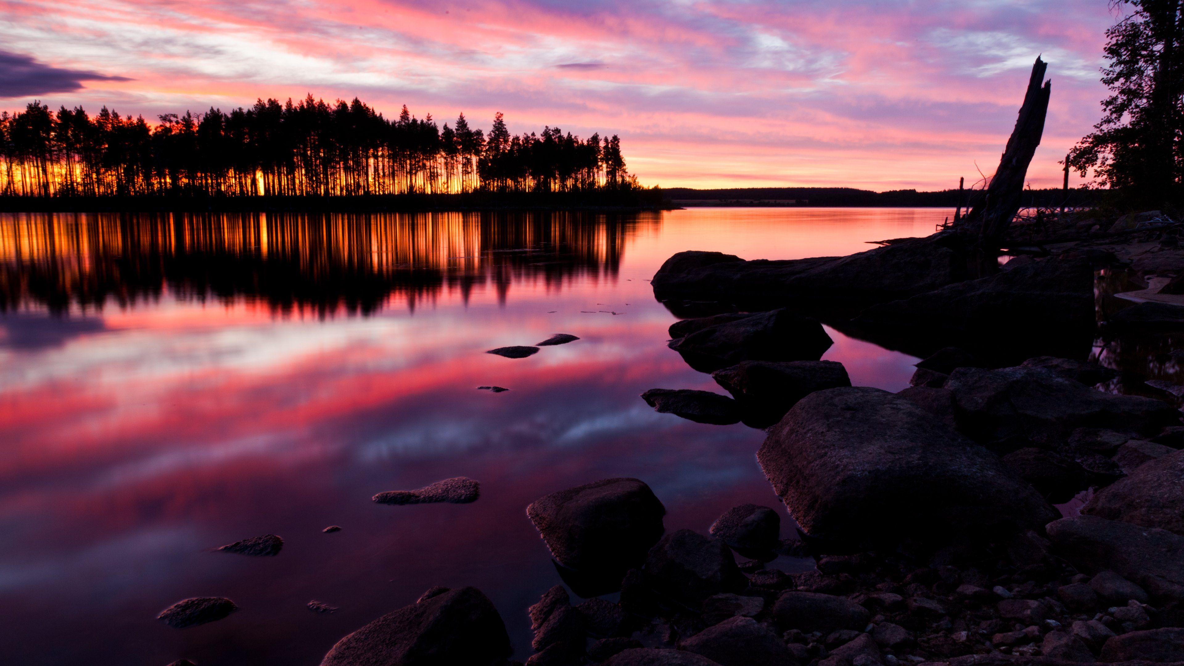 Lake Sunset Wallpapers - Top Free Lake Sunset Backgrounds - WallpaperAccess