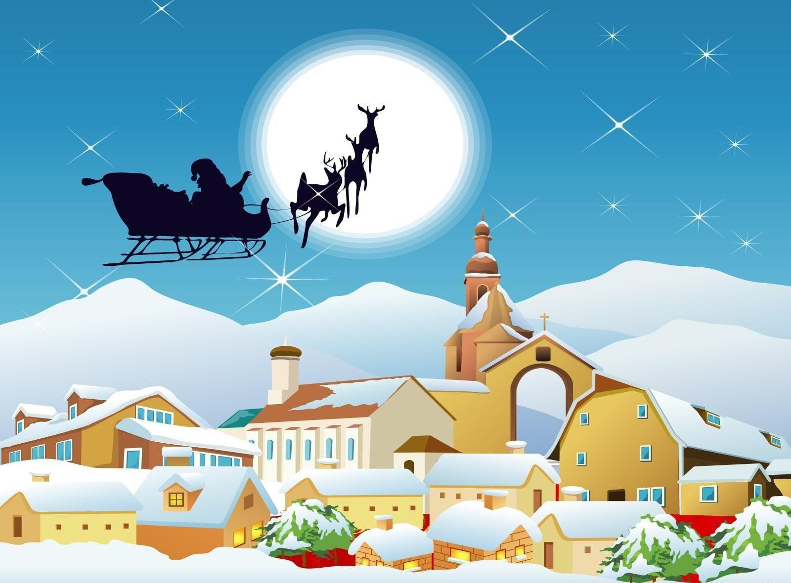 Santa's Sleigh Flying Wallpapers - Top Free Santa's Sleigh Flying ...