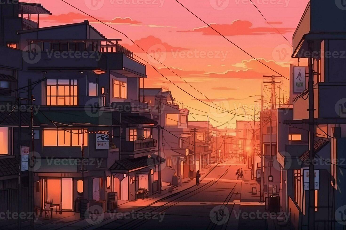 Anime City Sunset Wallpapers - Top Free Anime City Sunset Backgrounds ...