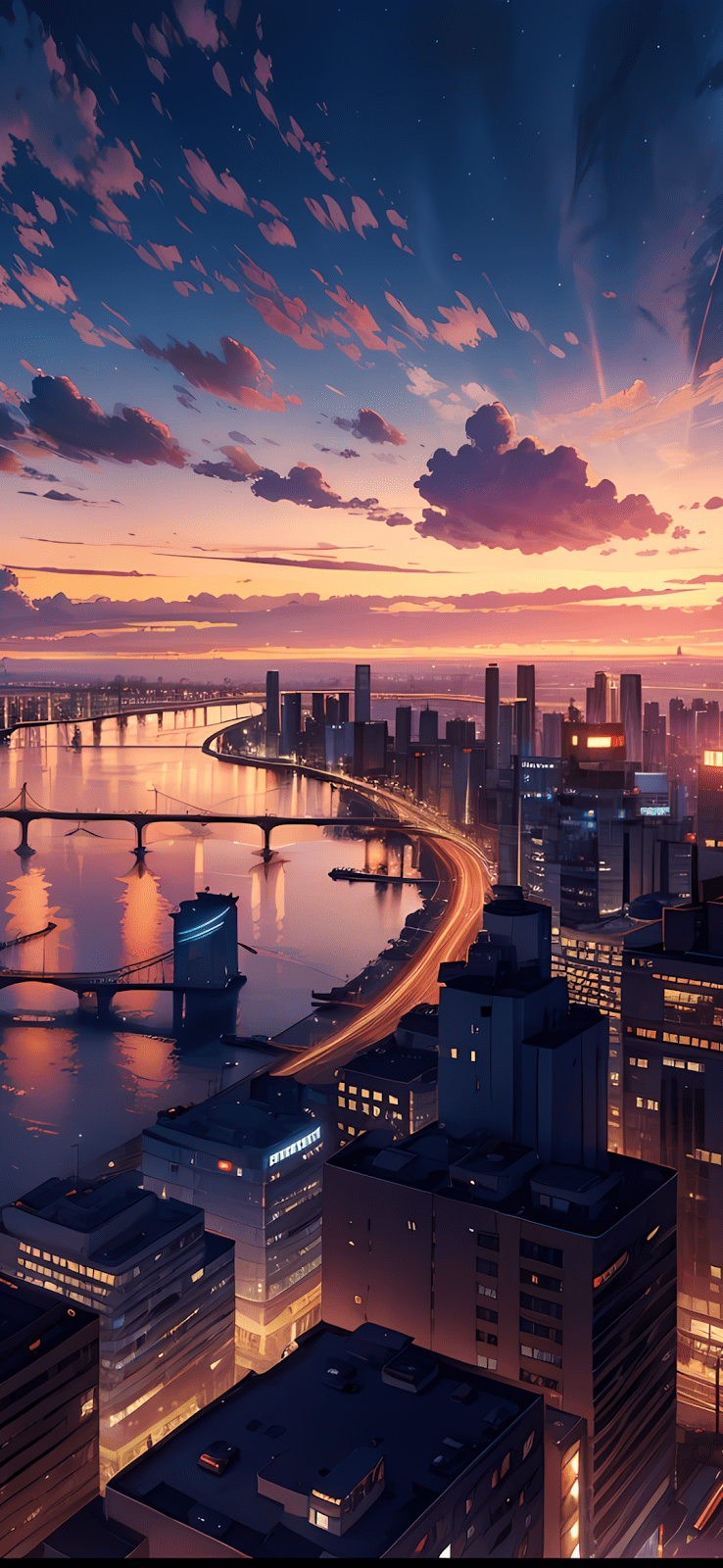 Anime City Sunset Wallpapers - Top Free Anime City Sunset Backgrounds ...