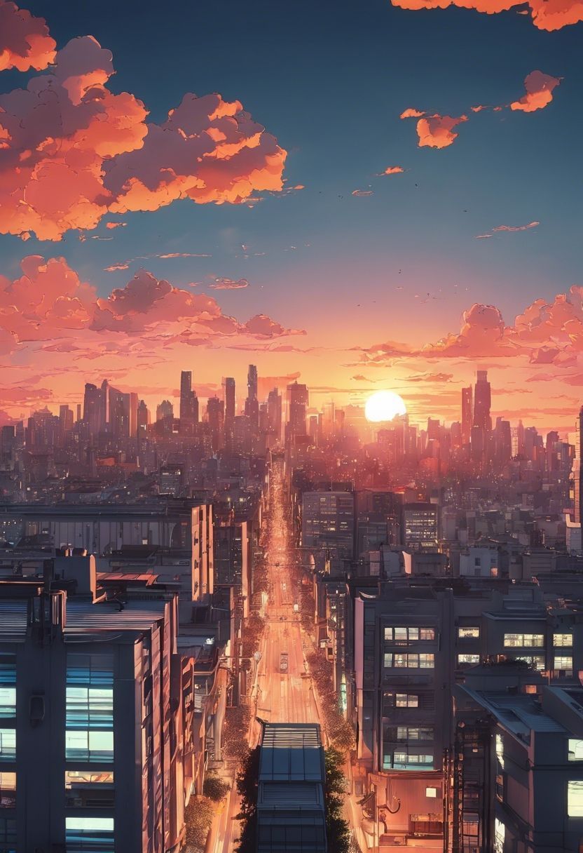 Anime City Sunset Wallpapers - Top Free Anime City Sunset Backgrounds ...