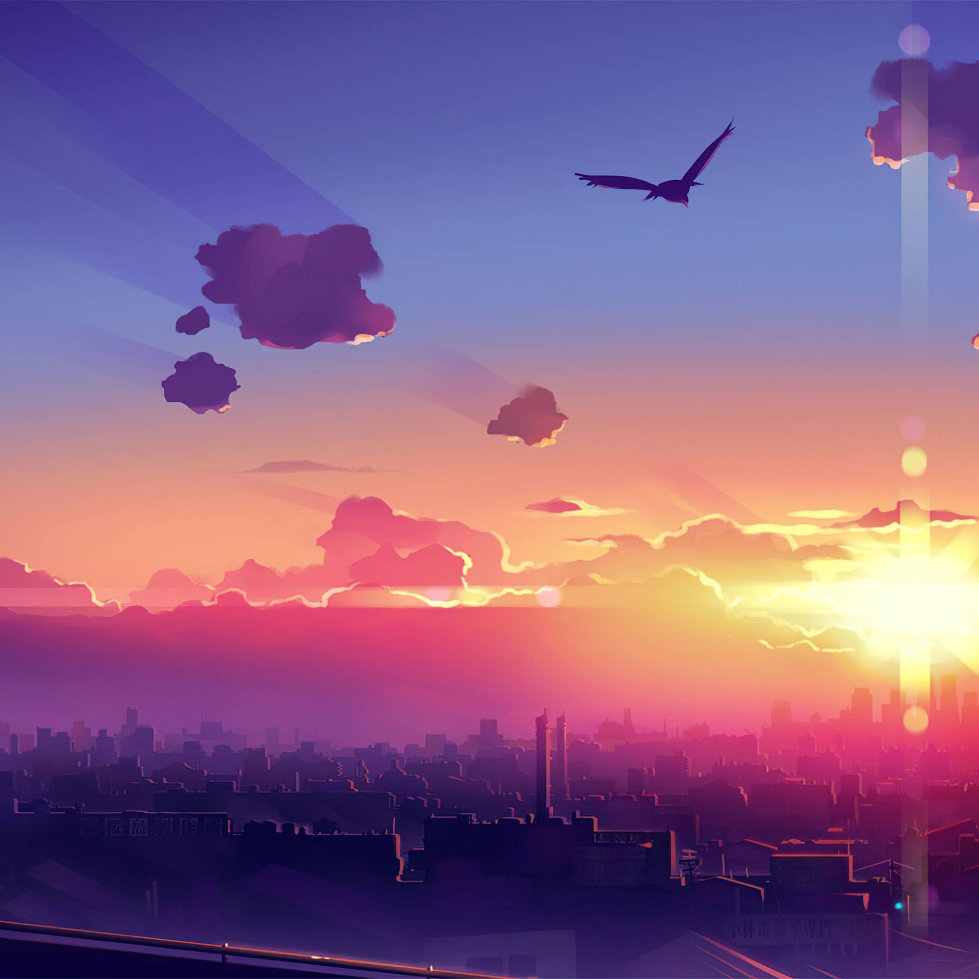 Anime City Sunset Wallpapers - Top Free Anime City Sunset Backgrounds ...