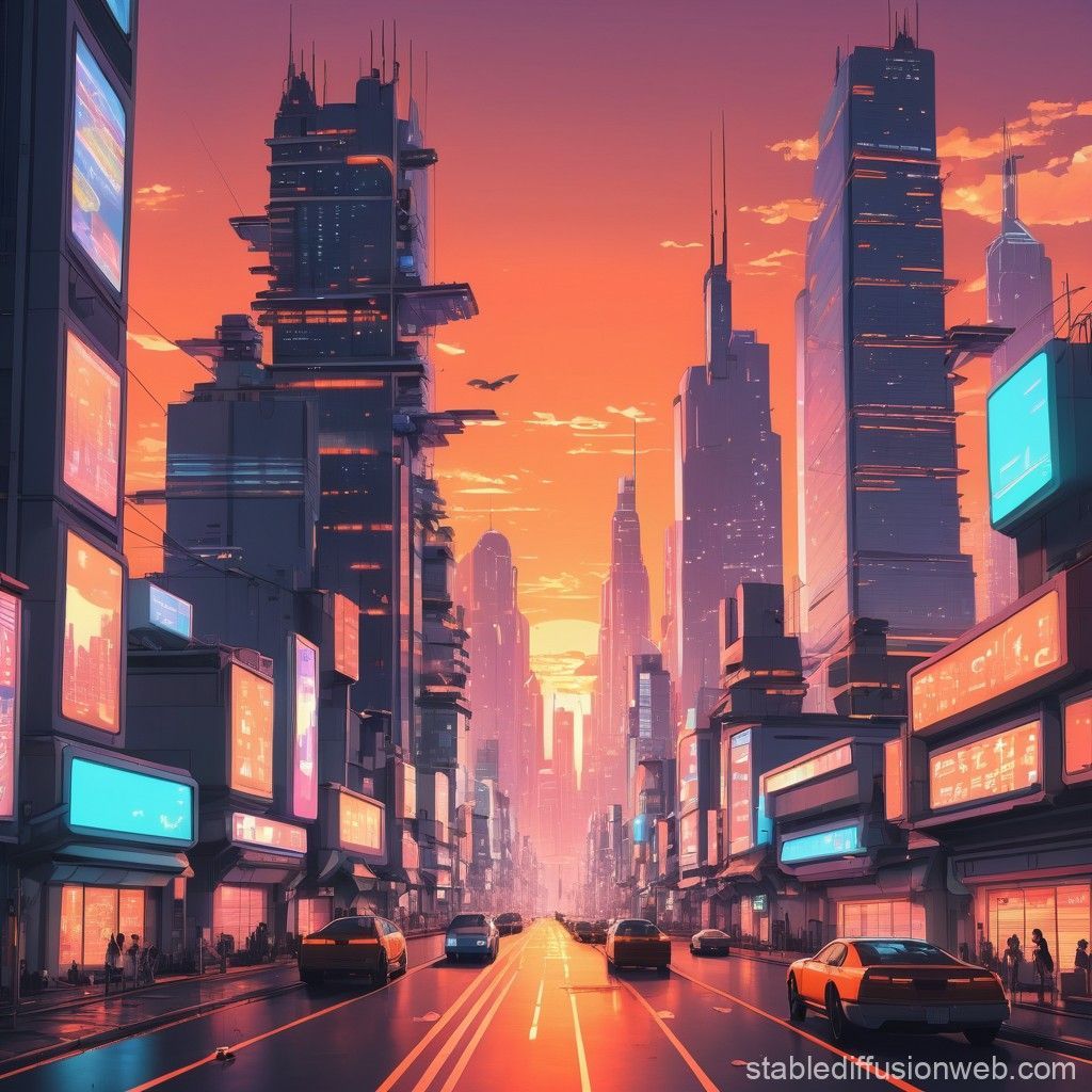 Anime City Sunset Wallpapers - Top Free Anime City Sunset Backgrounds ...